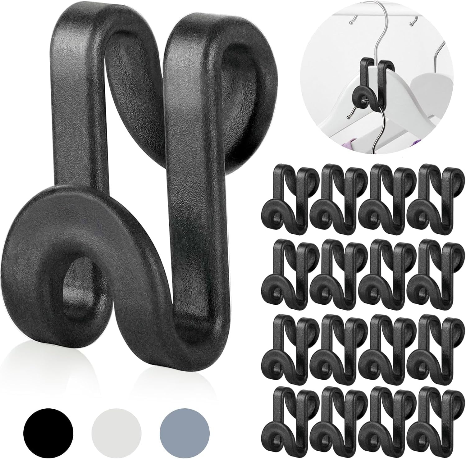 Clothes Hanger Connector Hooks 20 PCS, Space Saving Hanger Hooks, Heavy ...