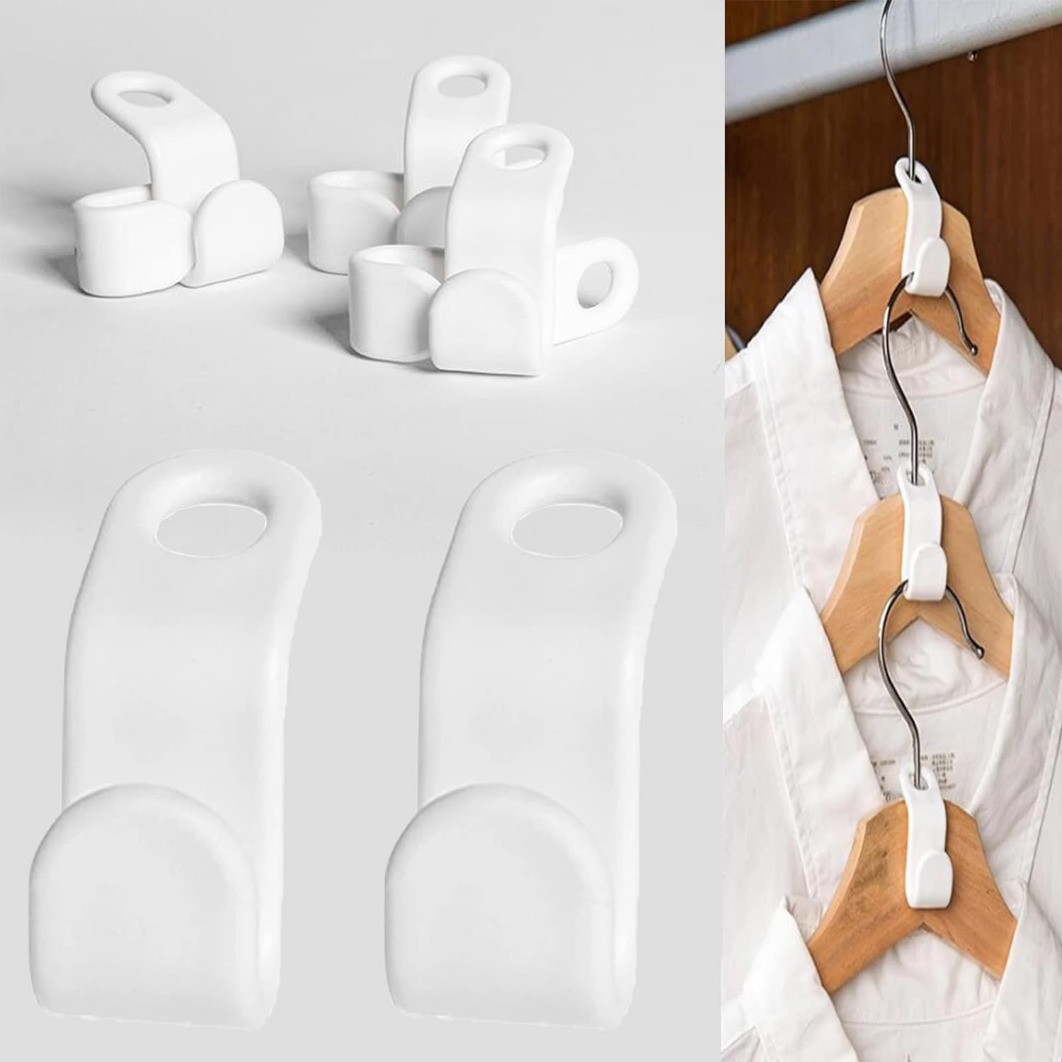Clothes Hanger Connector Hooks 20PCS, Plastic Heavy Duty Huggable ...