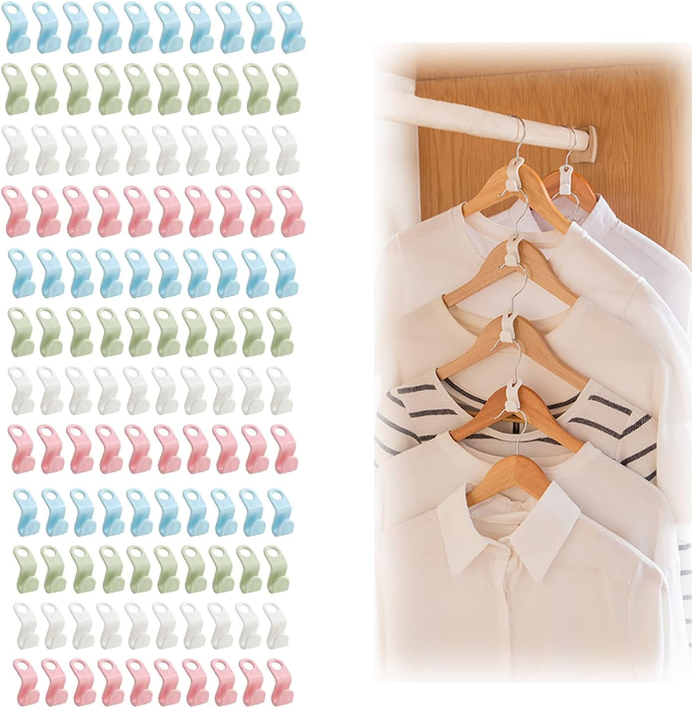 Clothes Hanger Connector Hooks,40/80/120 PCS Clothes Hanger Connector ...