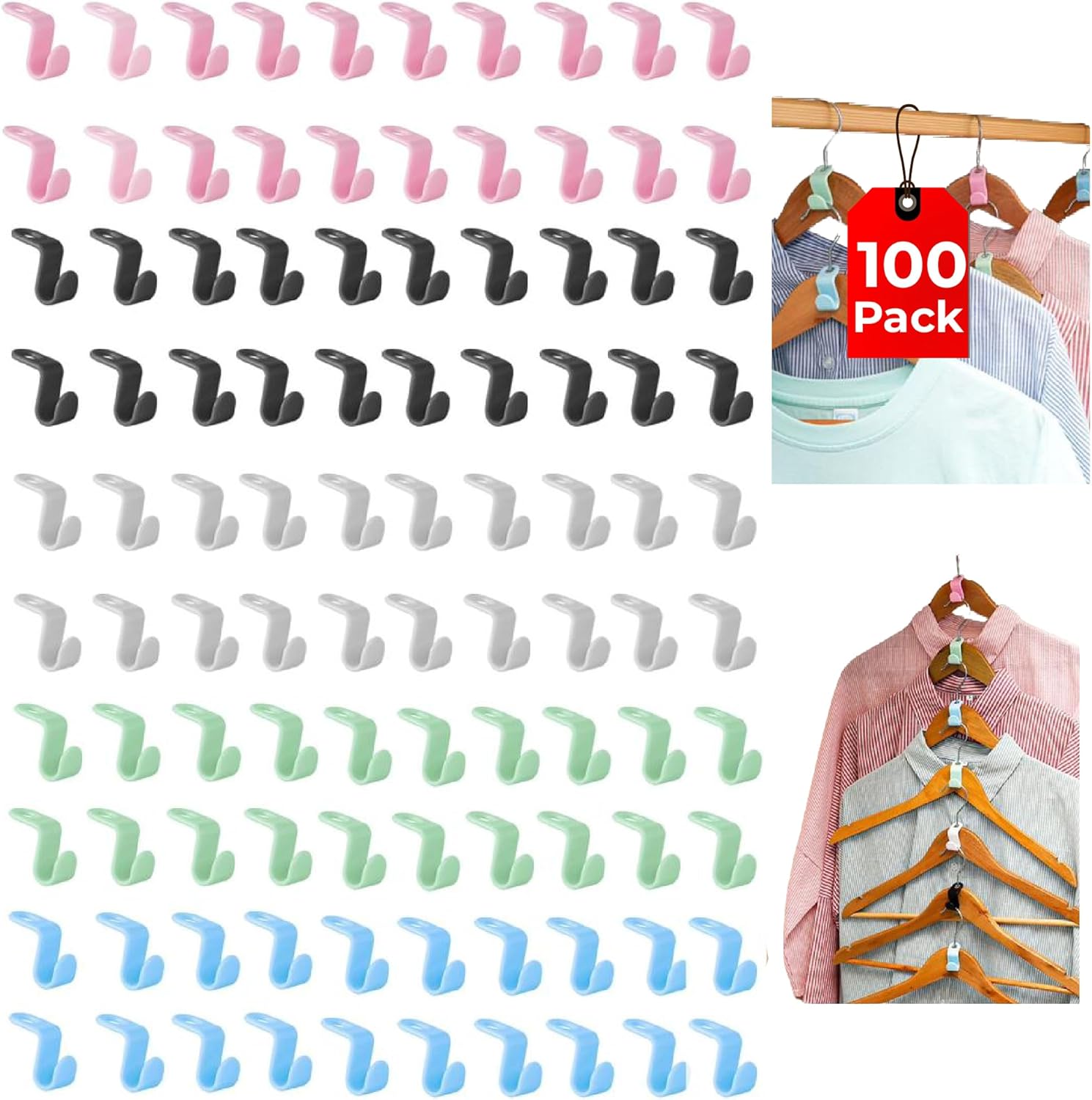 Clothes Hanger Connector Hooks - Cascading Hanger Hooks Extensions for ...