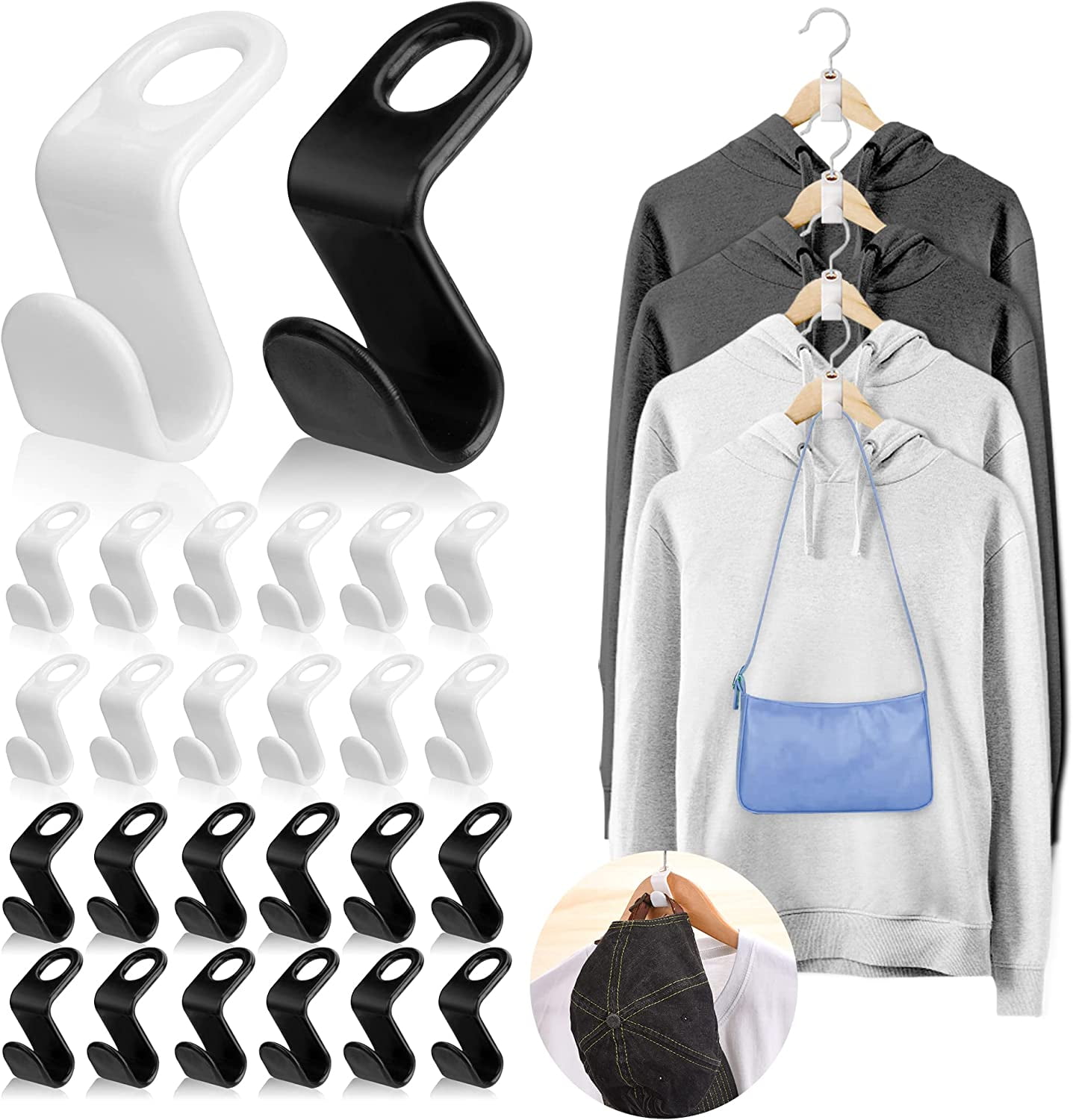 Clothes Hanger Connector Hooks, Cascading Hangers Hooks Space Saving ...