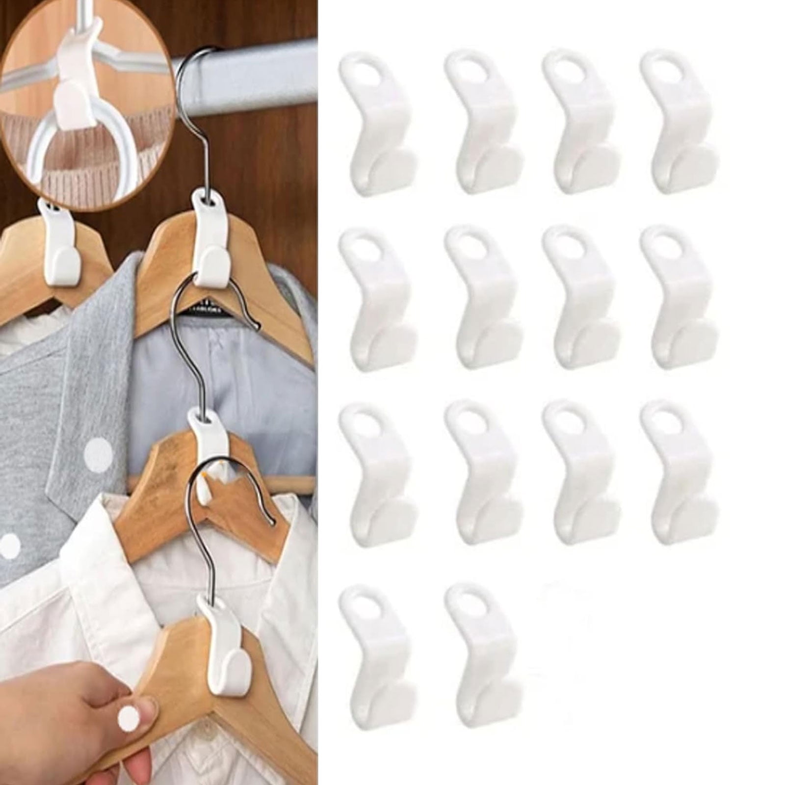 Space Saving Clothes Hanger Connector Hooks