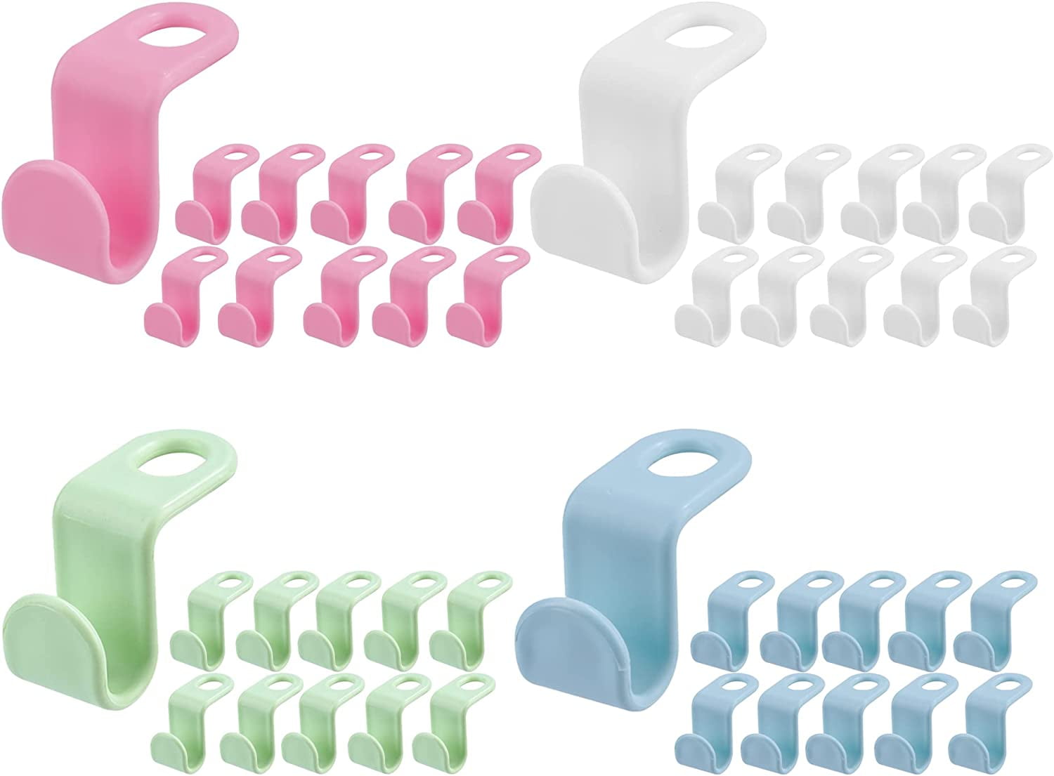 Clothes Hanger Connector Hooks Plastic Cascading Hangers Saving ...
