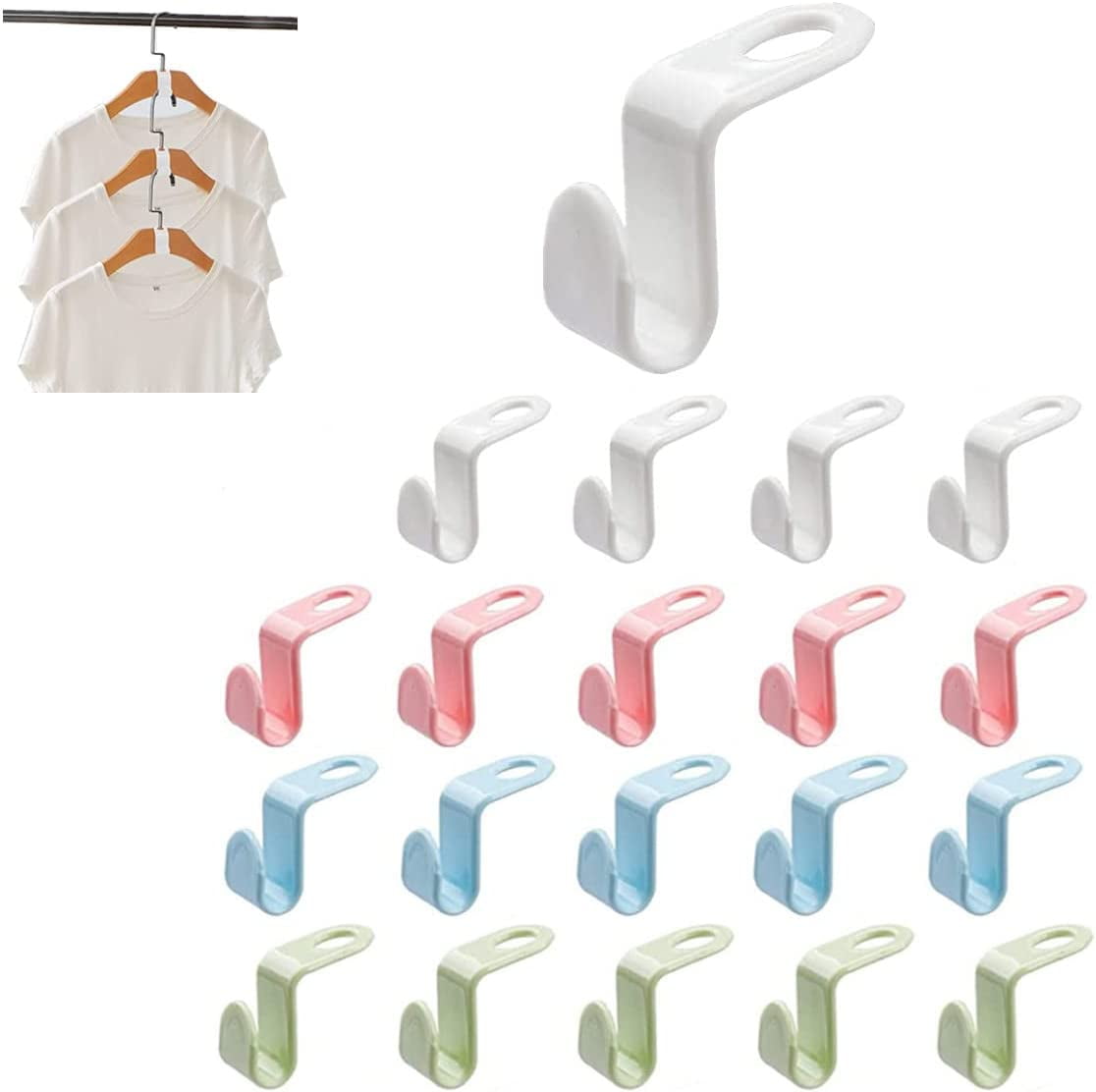 Clothes Hanger Connector Hooks Space Saving Cascading Hangers Organizer ...