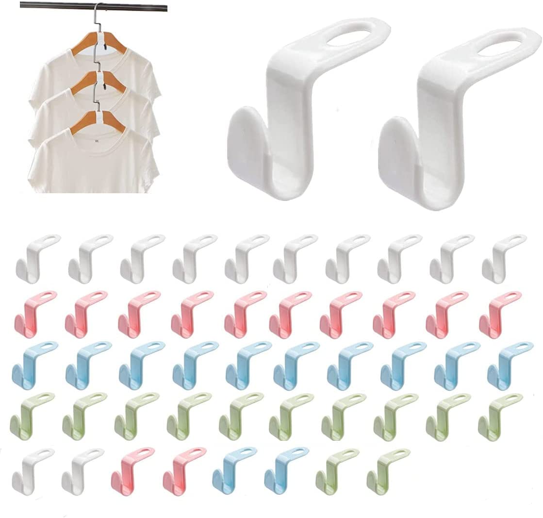 Clothes Hanger Connector Hooks Space Saving Cascading Hangers Organizer ...