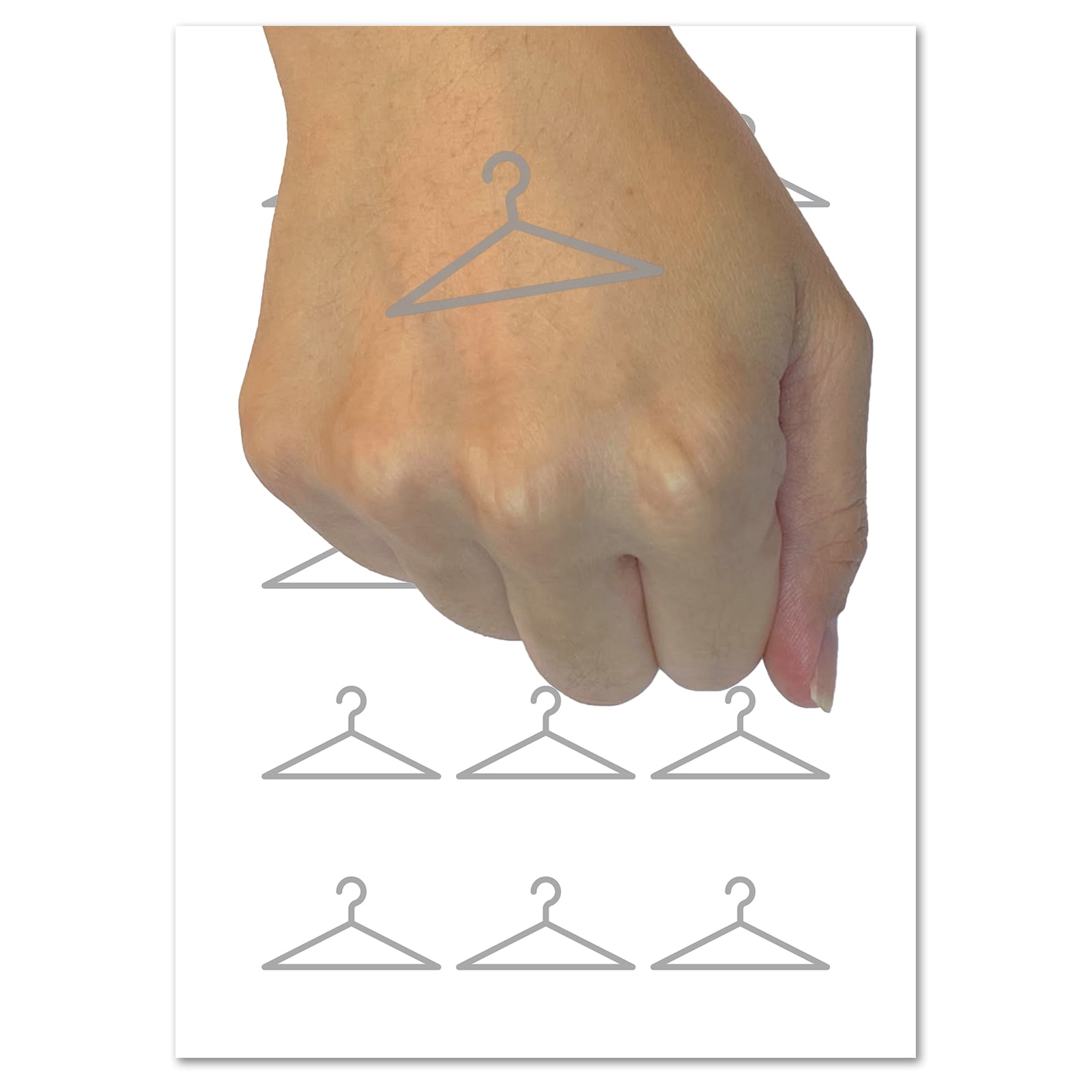 Clothes Hanger Laundry Water Resistant Temporary Tattoo Set Fake Body ...