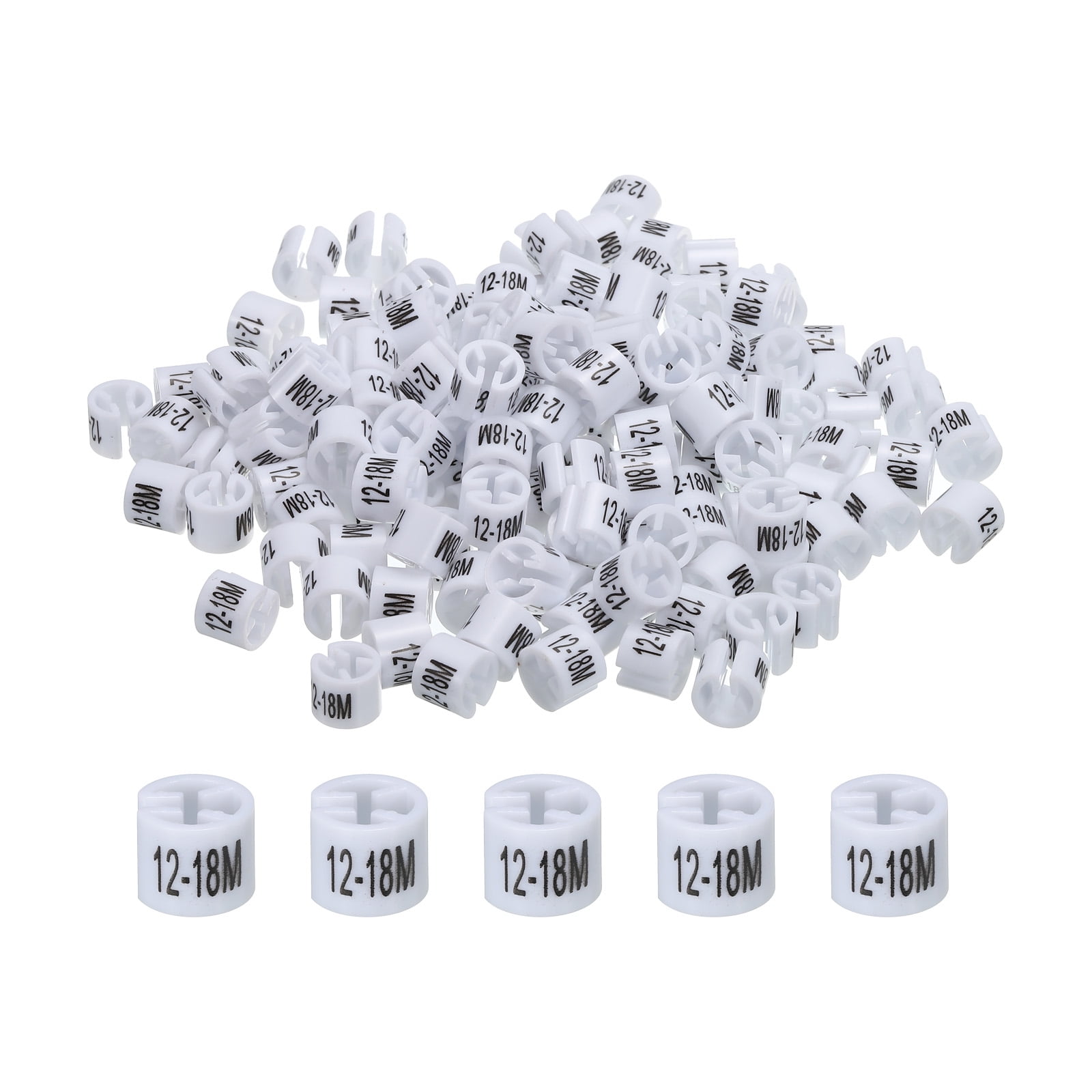 Clothes Hanger Marker (12-18M, White) Colored Hanger Sizer Garment ...