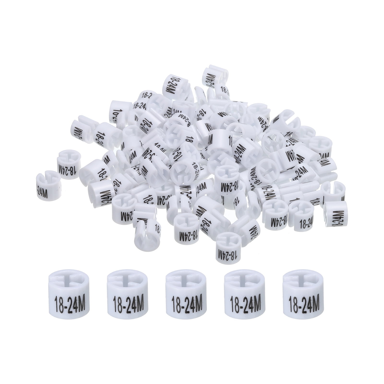 Clothes Hanger Marker (18-24M, White) Colored Hanger Sizer Garment ...