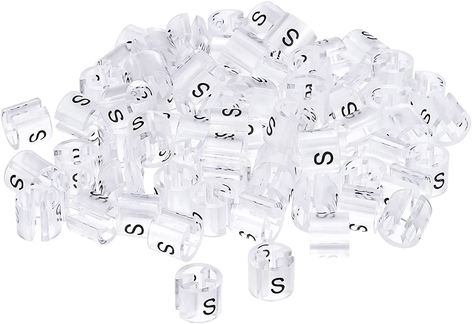 Clothes Hanger Marker S Fit 3.5mm Rod for Garment Color Coding Clear ...