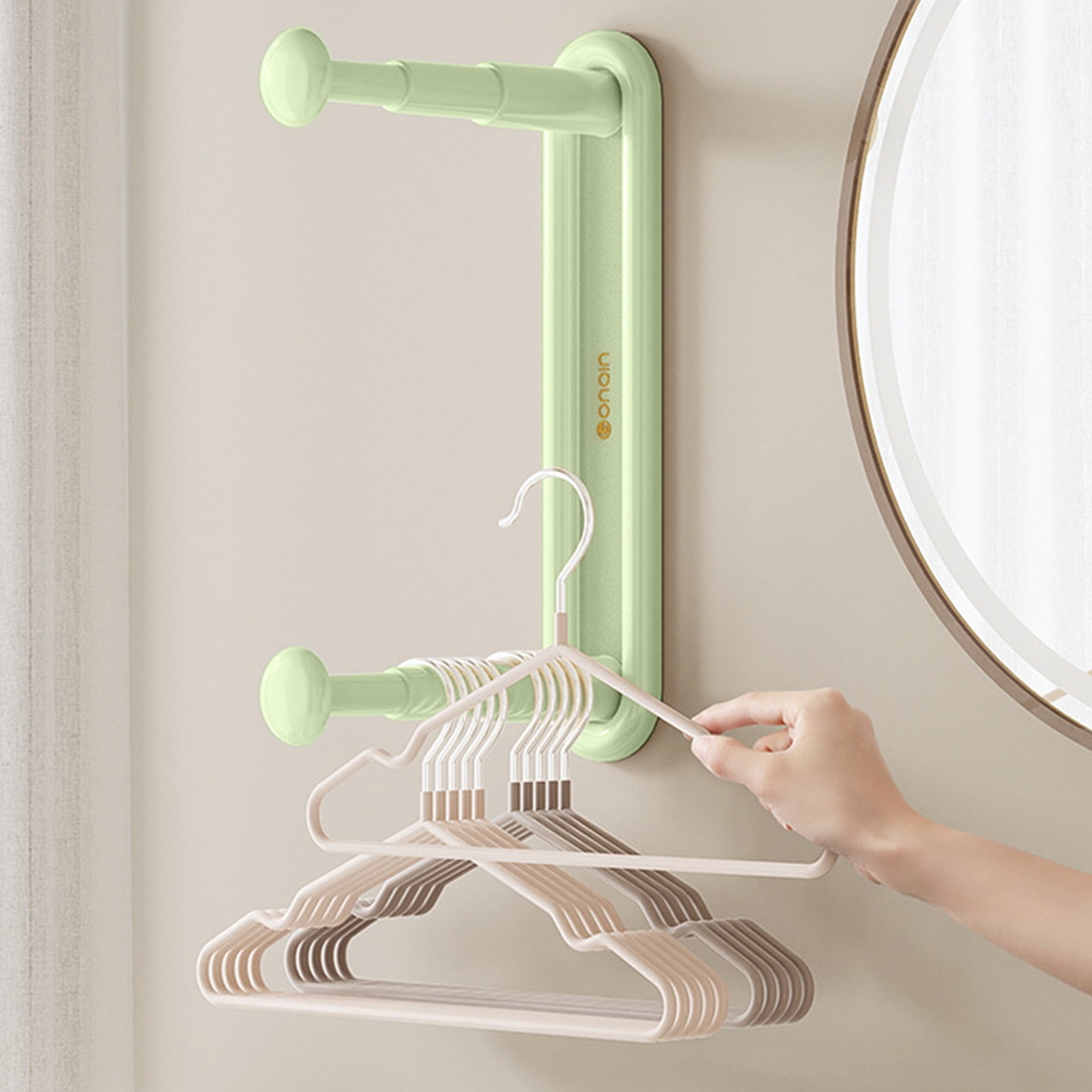 Clothes Hanger Storage Rack Retractable Wall Mounted Organizer | ABS ...