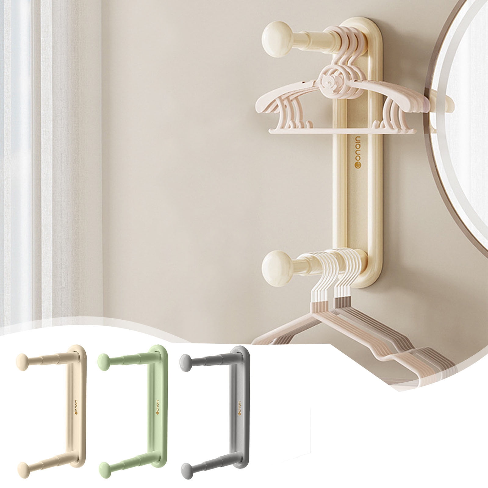 Clothes Hanger Storage Rack Retractable Wall Mounted Organizer | ABS ...