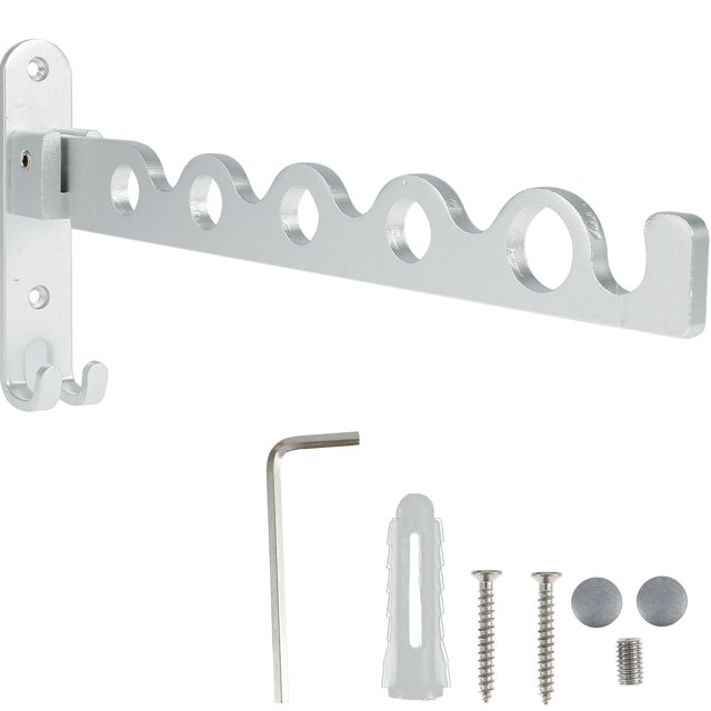 Clothes Hanger Wall Shelf Stainless Steel Silver Wall Clothes Rack ...