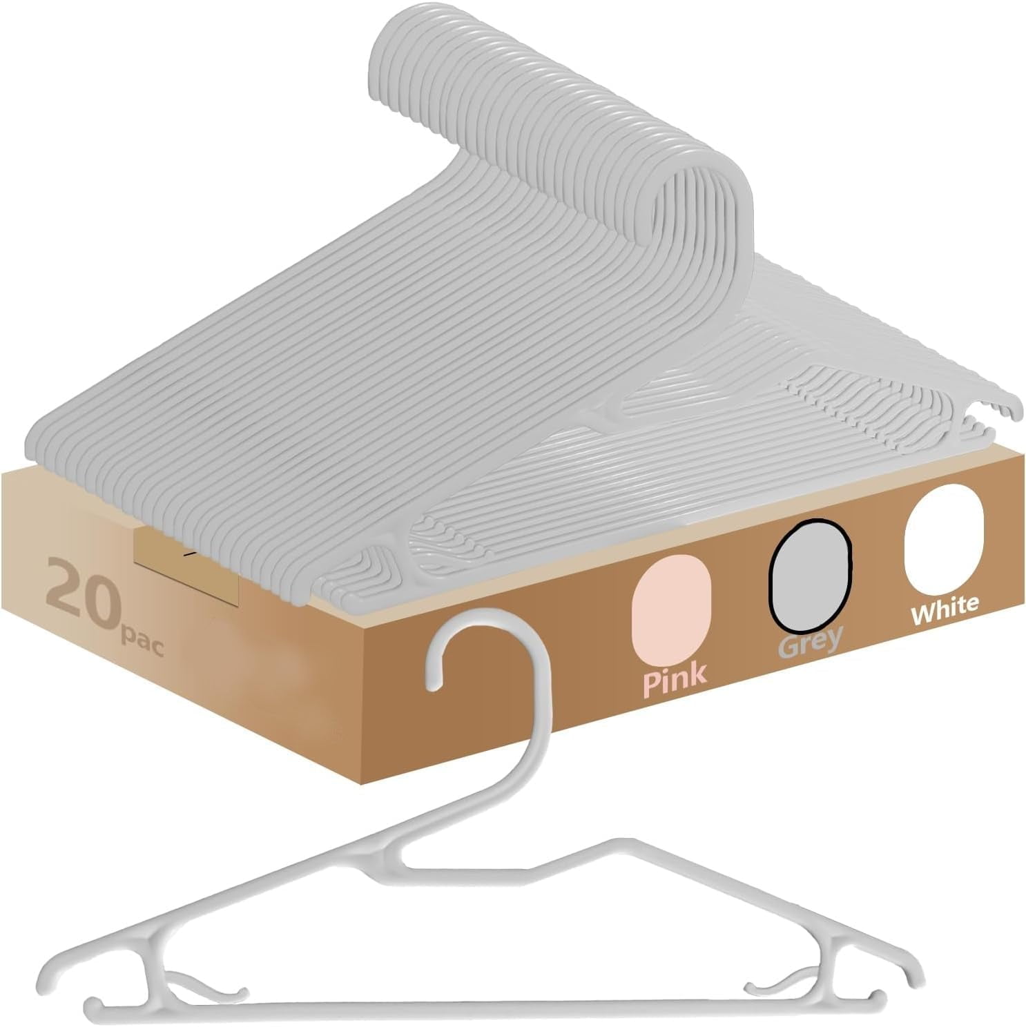 Clothes Hangers 16.5", Plastic Hanger with Z-Shape Opening, Short Neck ...