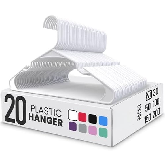 Clothes Hangers 20 Pack - Plastic Hangers Space Saving - Durable Coat ...