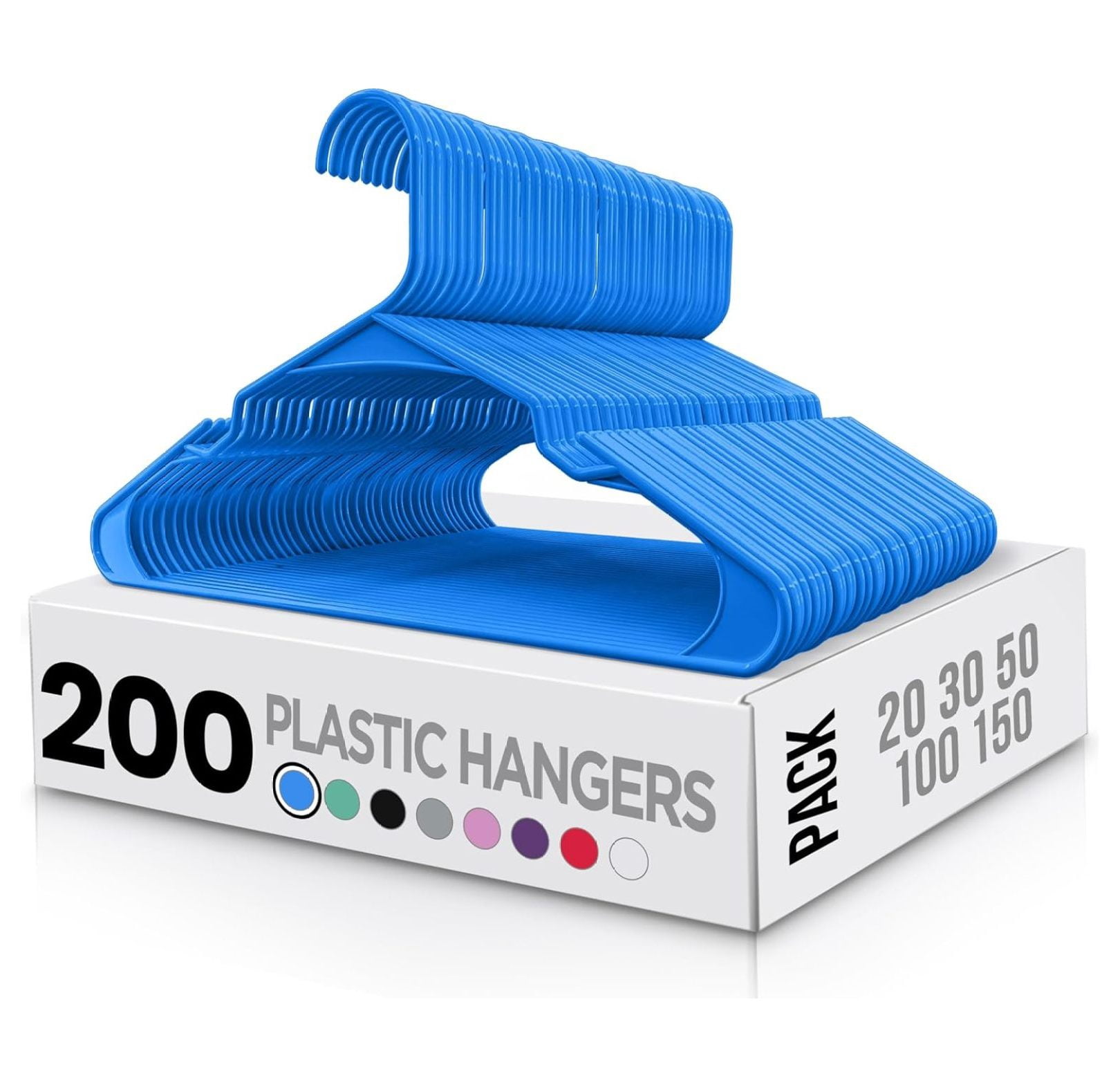 Clothes Hangers 200 Pack - Plastic Hangers Space Saving - Durable Coat ...