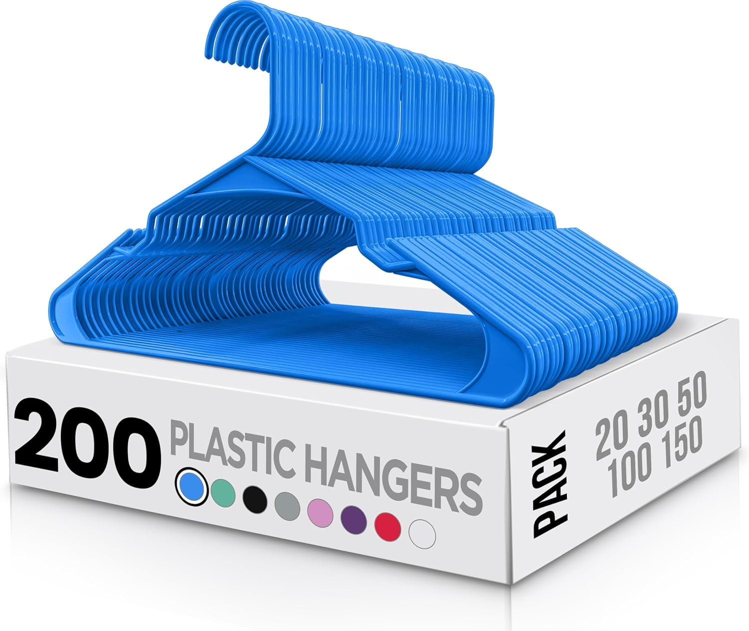 Clothes Hangers 200 Pack - Plastic Hangers Space Saving - Durable Coat ...