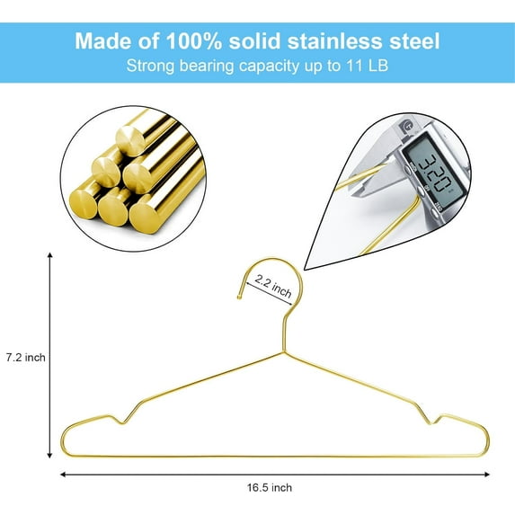 Clothes Hangers 50 Pack Coat Hangers Wire Hangars Bulk Metal Hanger Non ...