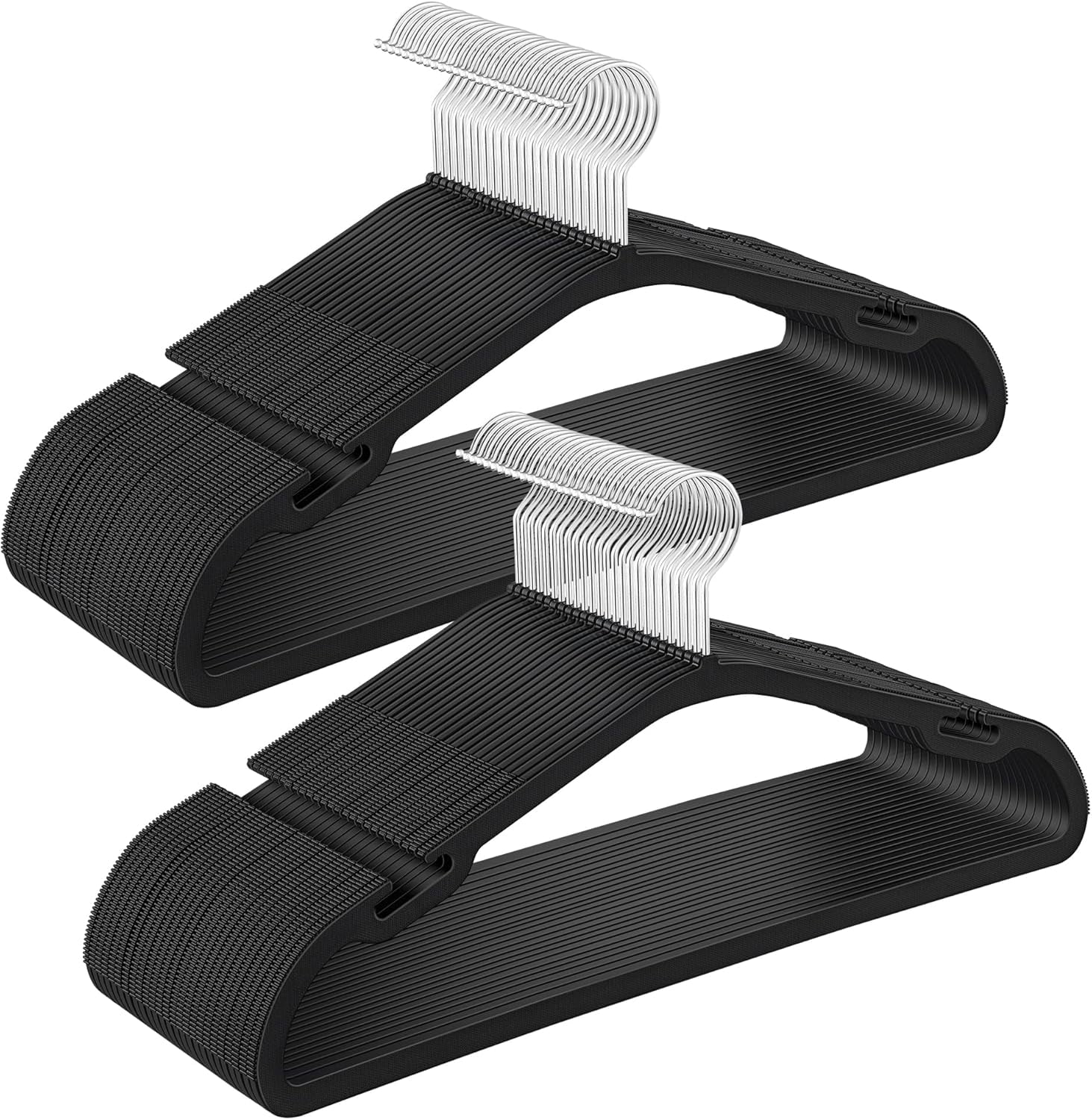 Clothes Hangers 50 Pack, Heavy-Duty Plastic Hangers, Coat Hangers with ...