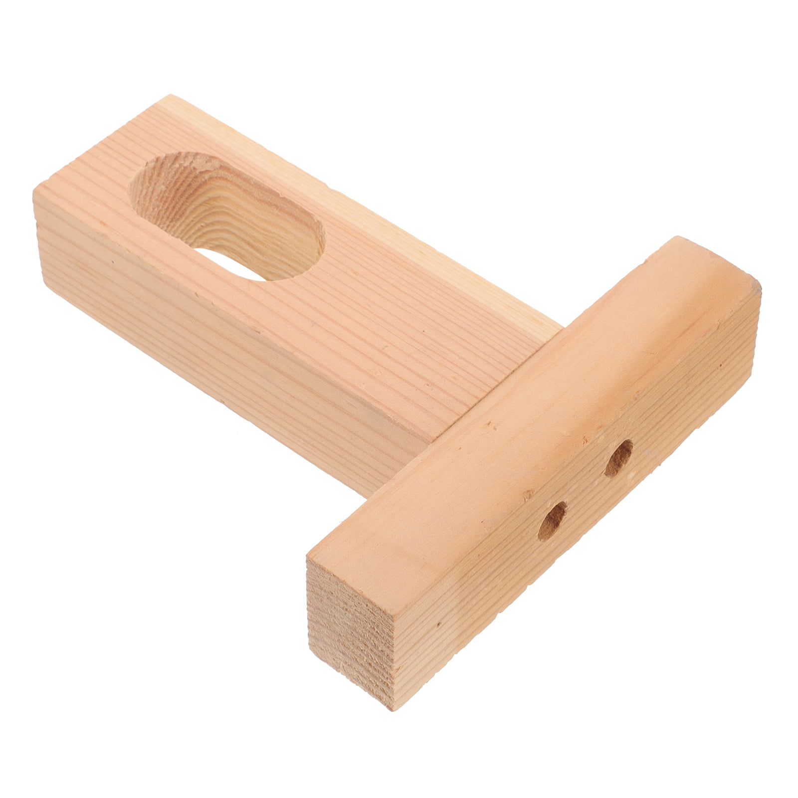 FENGGUIQU Simple Install Wooden Closet Rod Holder Khaki Ceiling Mount ...