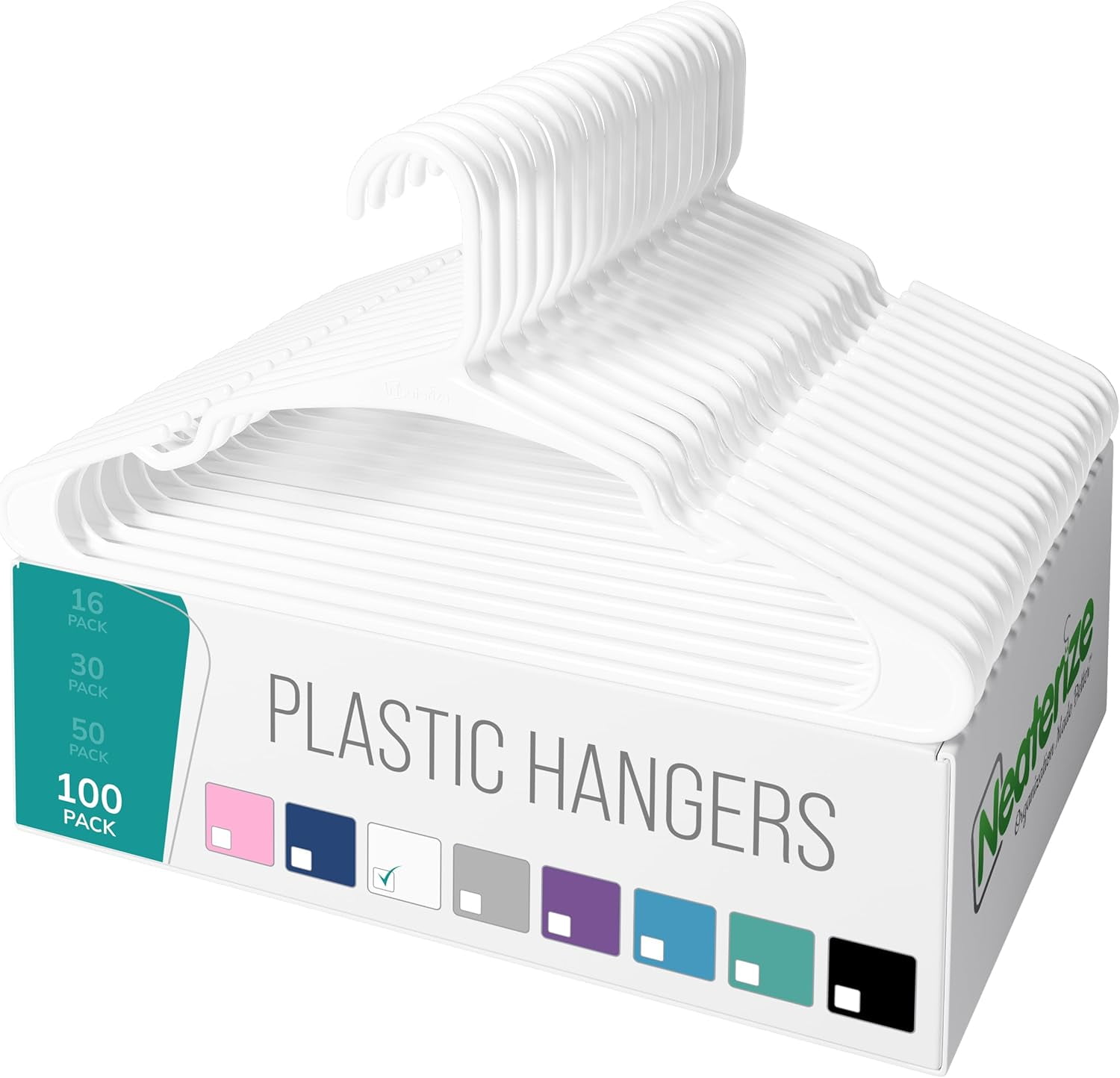 Clothes Hangers Plastic 100 Pack For Adults - Plastic Hangers, The ...