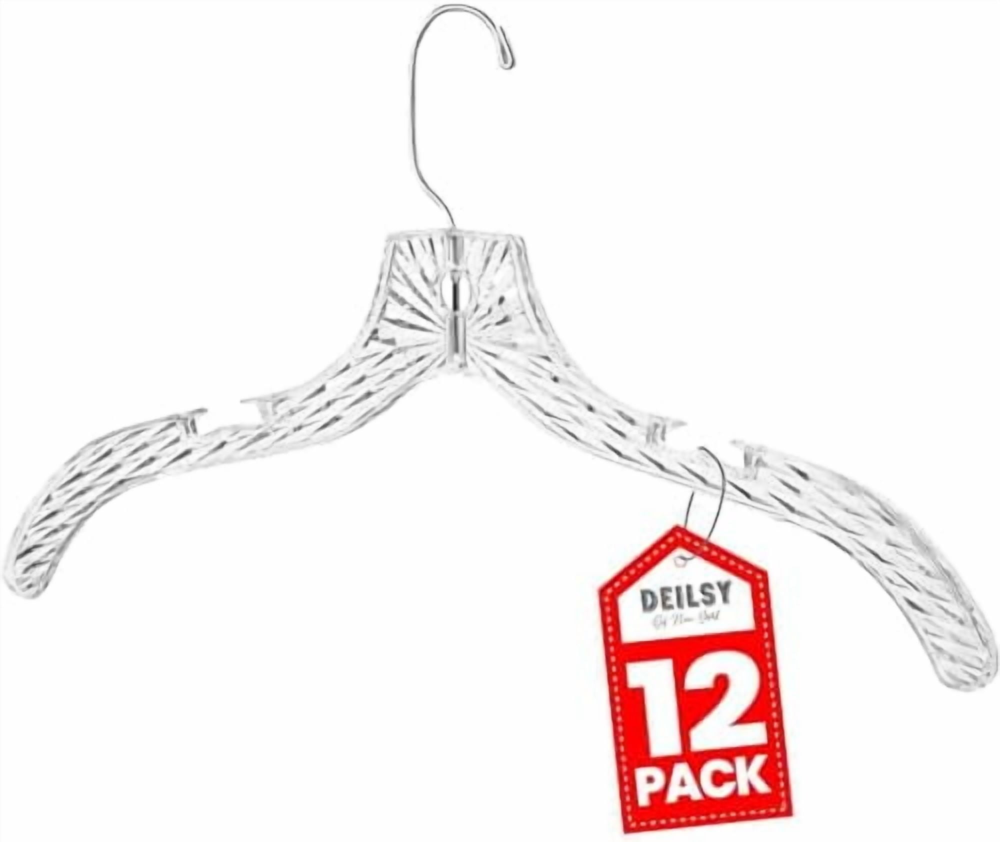 Clothes Hangers Plastic Set of 12 Pack Heavy Duty Hangers Dresses, T ...