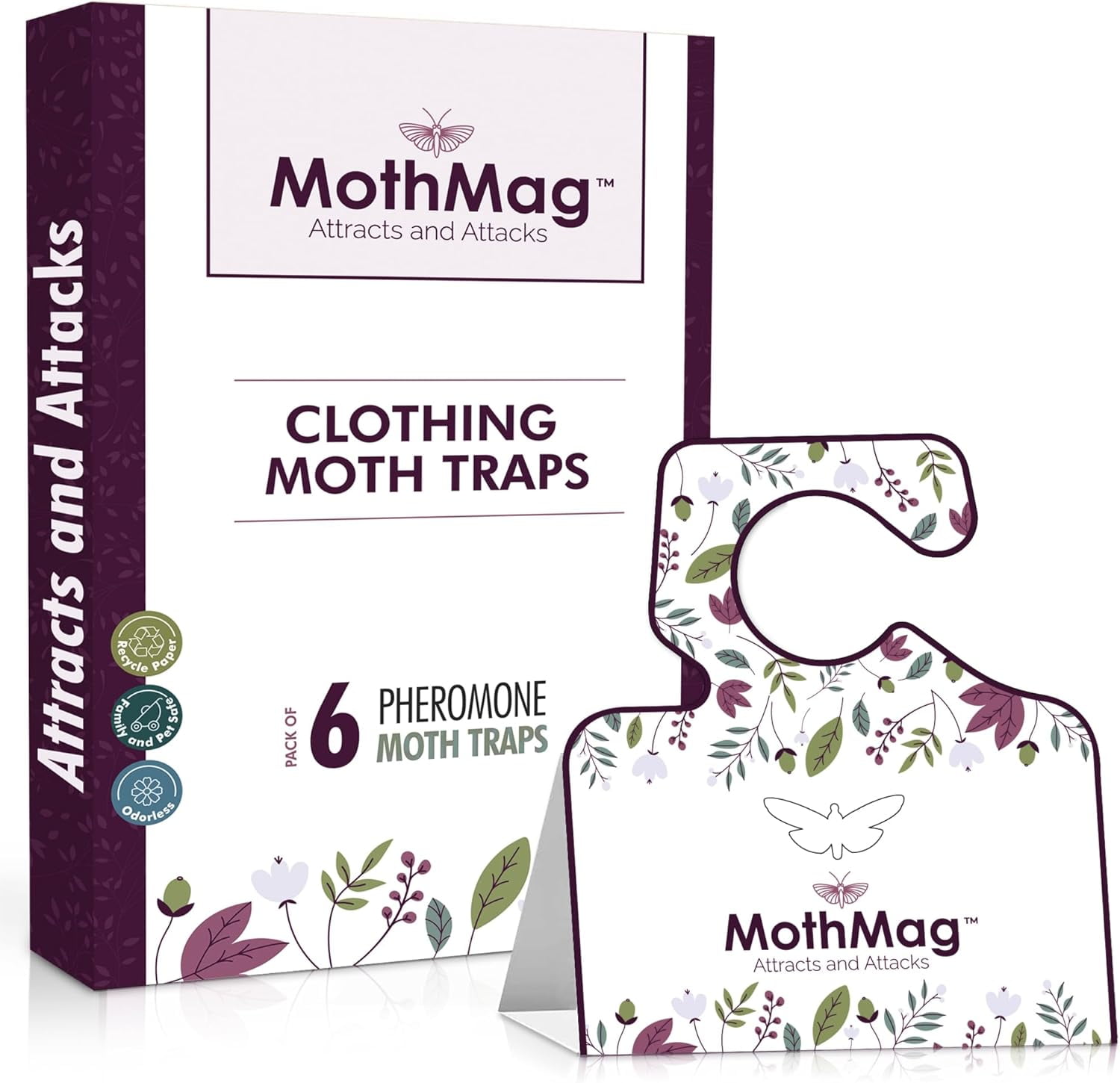 Clothes Moth Traps – 6 Pack Pheromone Traps for Closet and Carpet – Non ...
