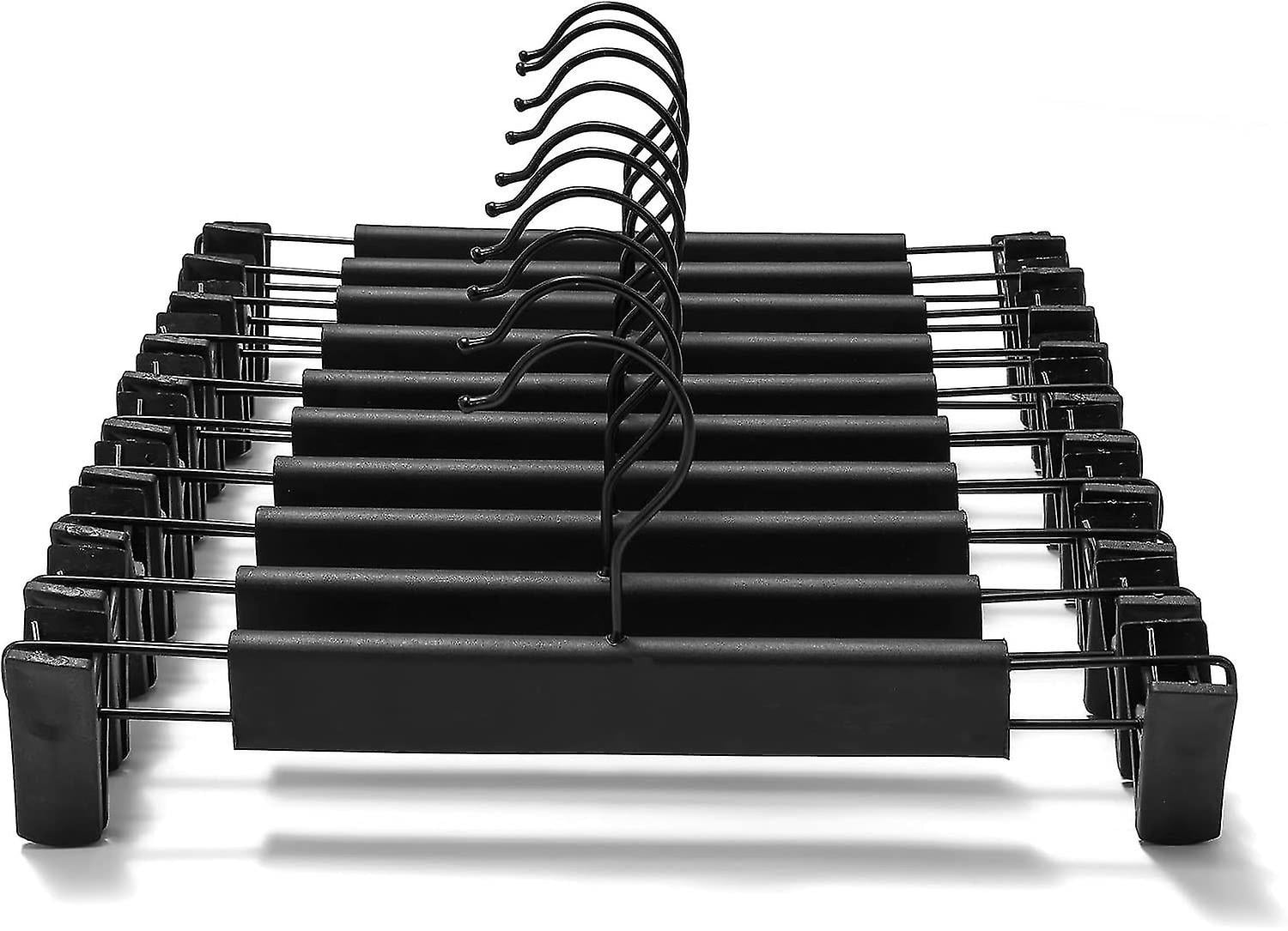 Clothes Pants Hangers, Space-Saving Skirt Holders with 360 ° Swivel Hooks, Adjustable Clips ...