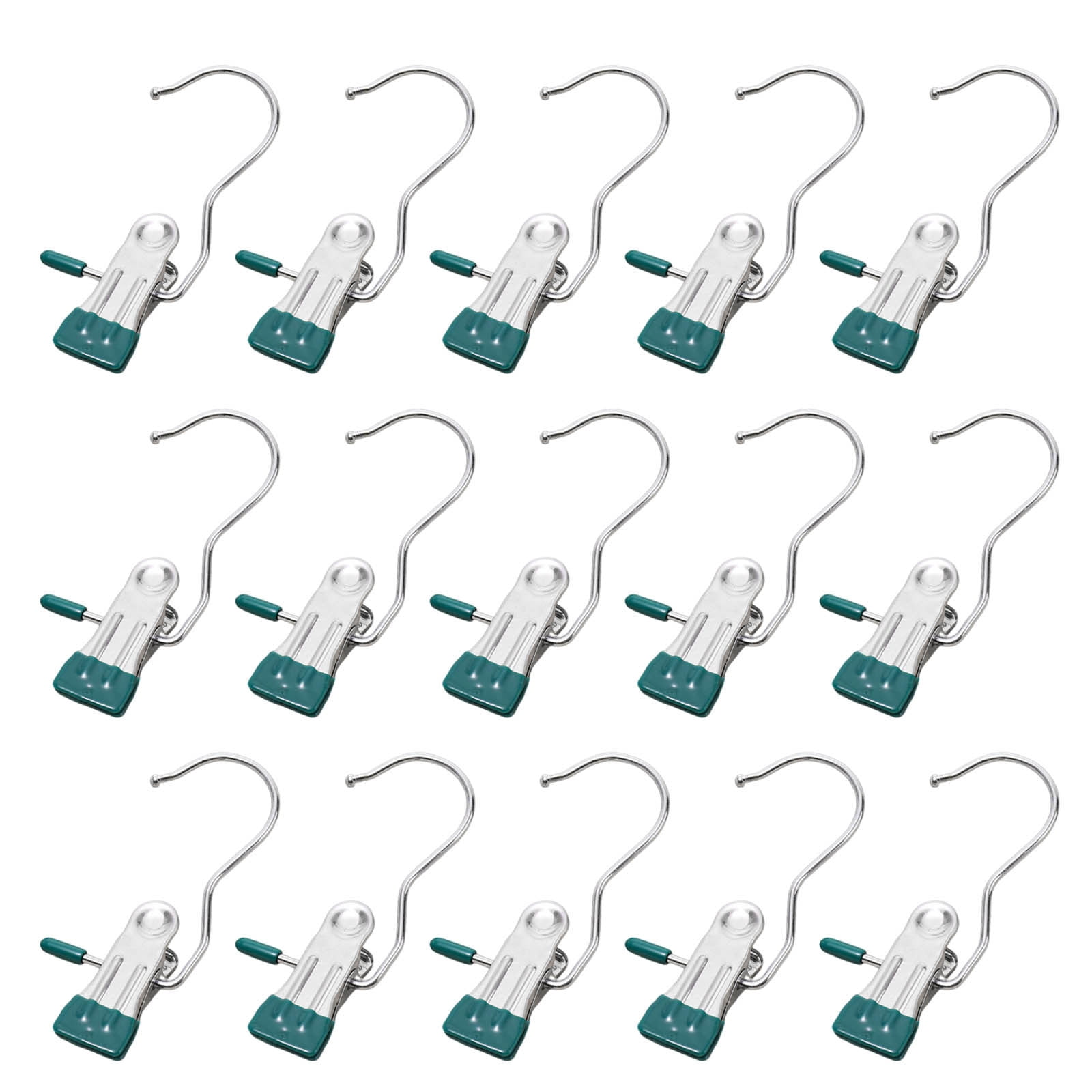 Clothes Pins, 15 Pack Hanger Hooks, Stainless Steel Laundry Clips ...