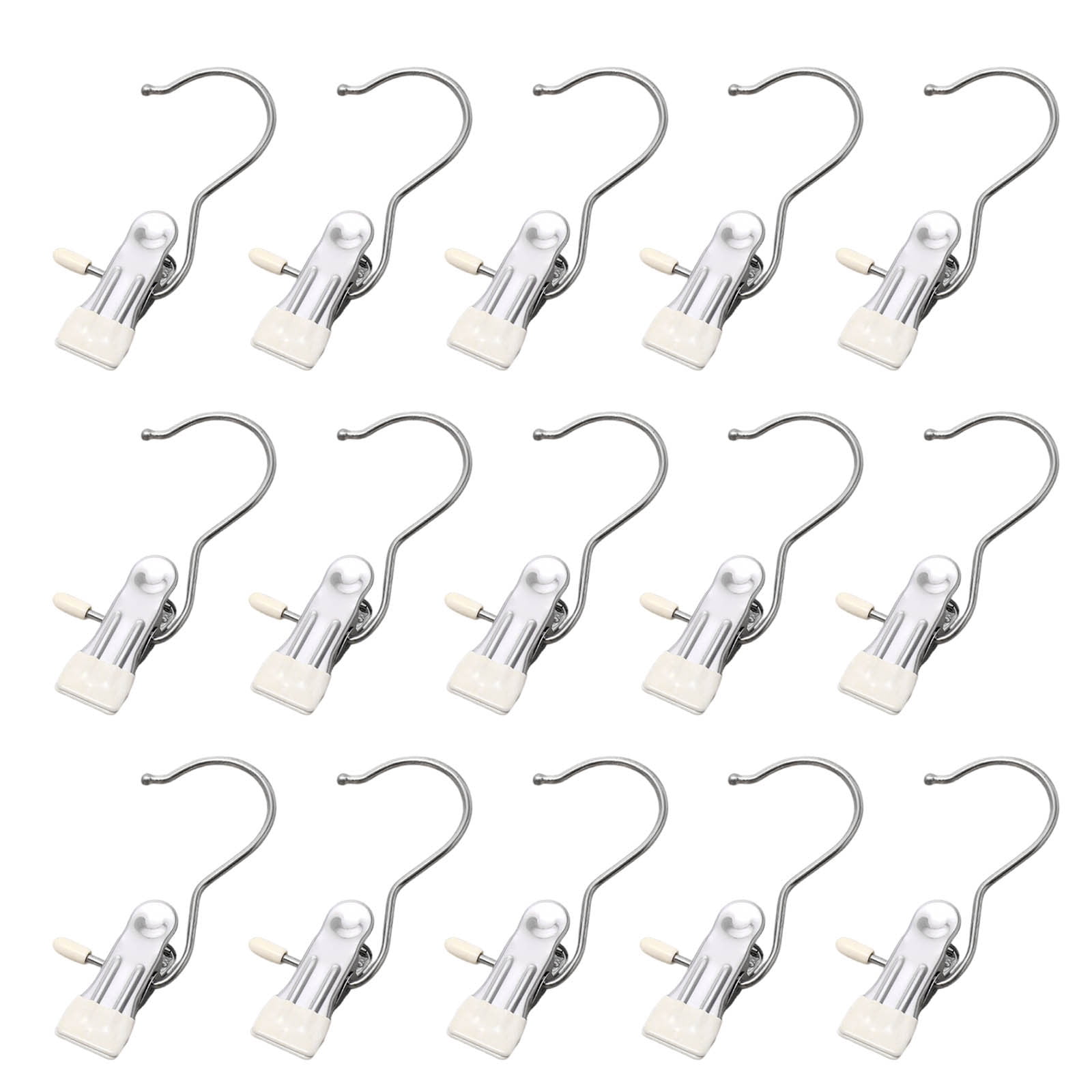 Clothes Pins, 15 Pack Hanger Hooks, Stainless Steel Laundry Clips ...