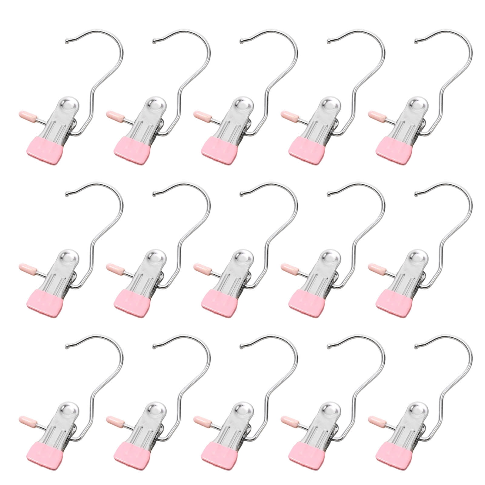 Clothes Pins, 15 Pack Hanger Hooks, Stainless Steel Laundry Clips ...