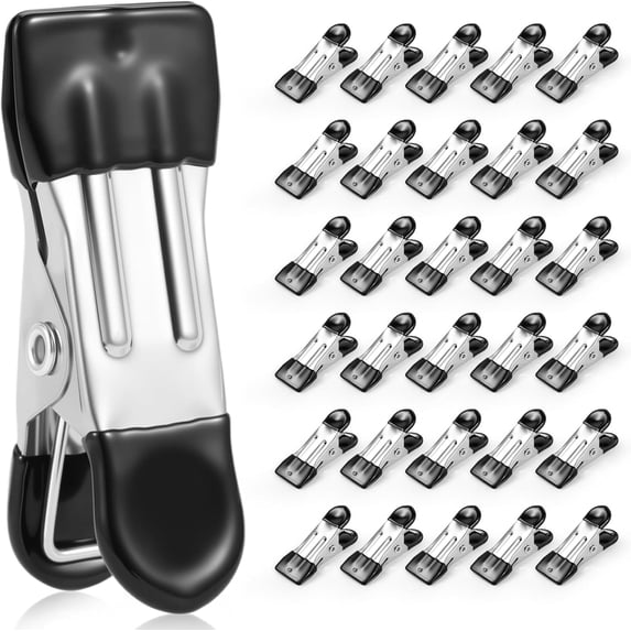 Clothes Pins, Senbowe 30 Pack Chip Clips, 2.17 Inch Metal Bag Food ...