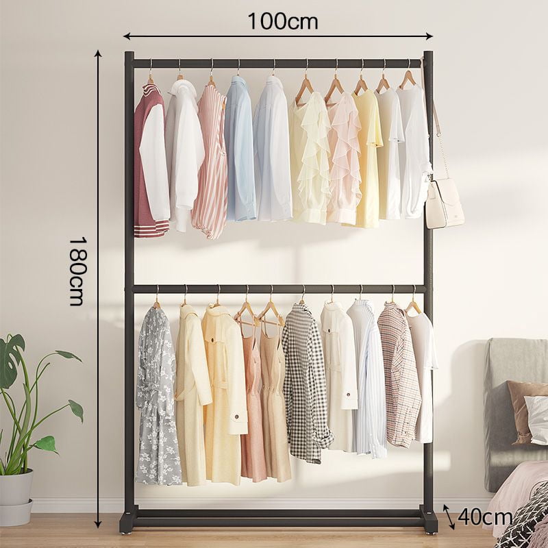 Clothes Rack, 2 Tier Heavy Duty Garment Rack with Storage Shelf, 40"L x ...