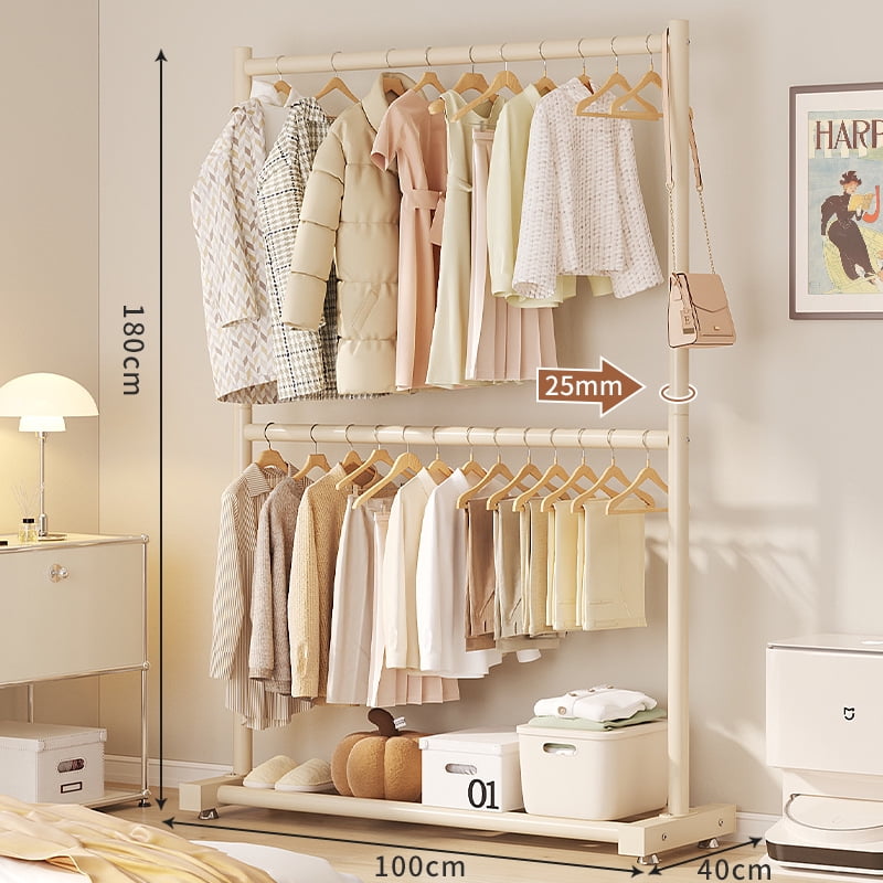 Clothes Rack, 2 Tier Heavy Duty Garment Rack with Storage Shelf, 40"L x ...