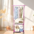 2-Tier Triangle Clothes Rack, Portable Garment Organizer on Wheels ...