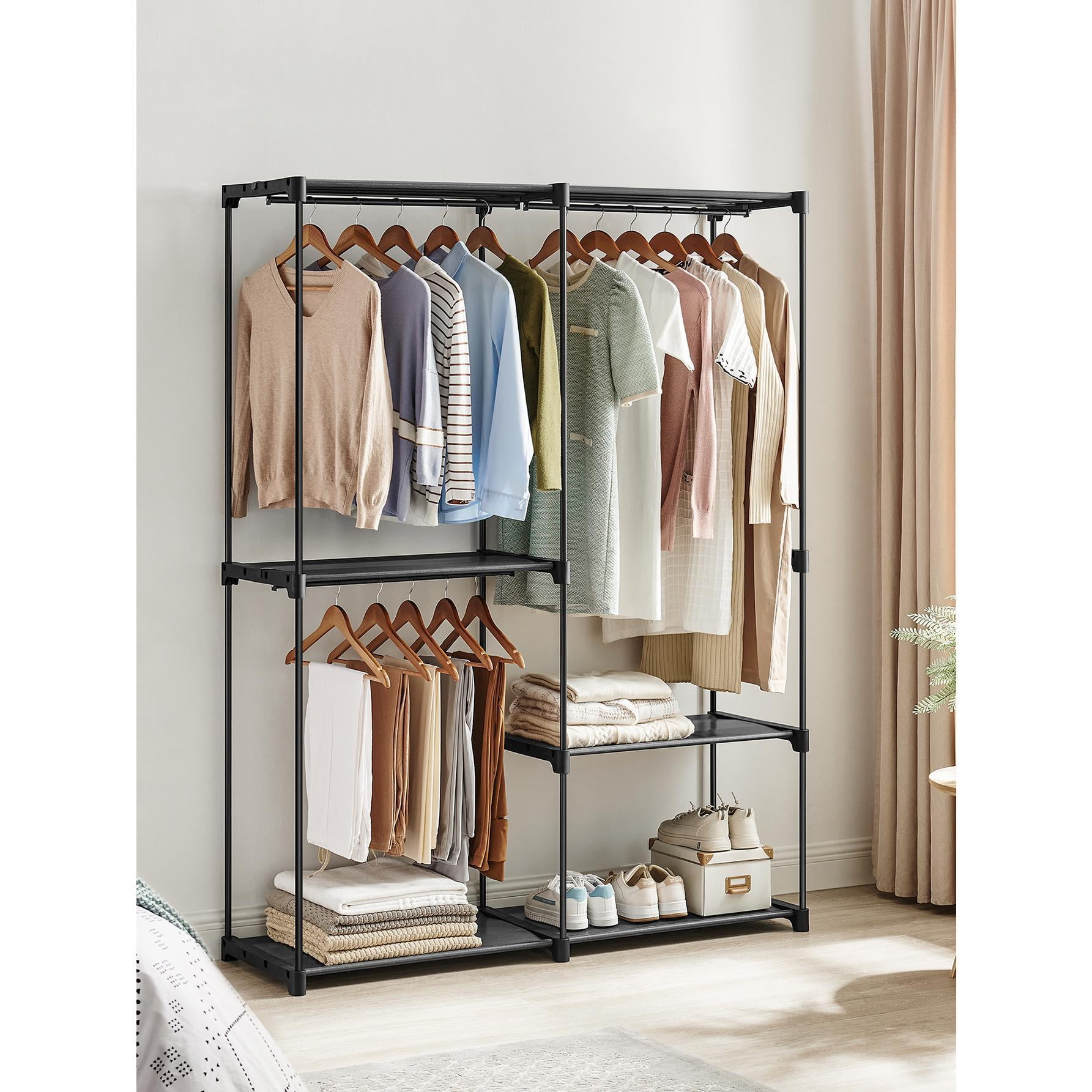 Clothes Rack, Closet Rack For Hanging Clothes, Clothes Wardrobe With 3 ...