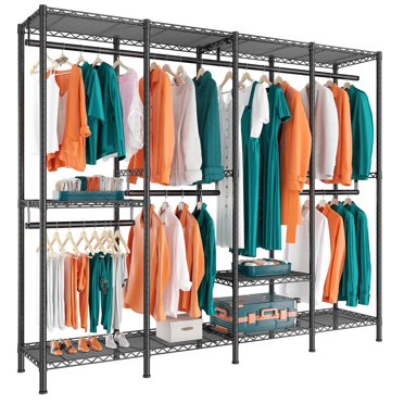 Ktaxon Clothes Rack, Heavy Duty Garment Stand with 2-Drawer, 8-Shelf ...