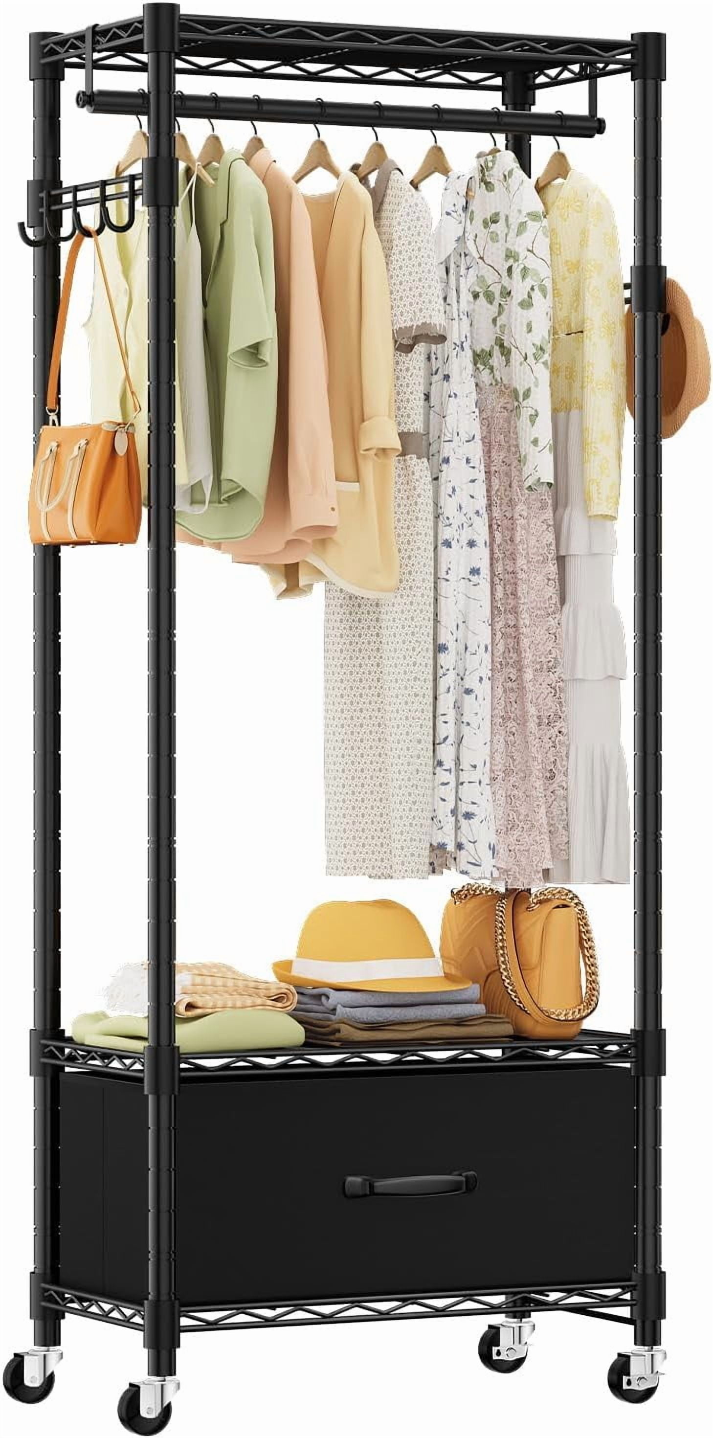 Clothes Rack, Clothing Rack for Hanging Clothes, 3 Tiers Adjustable ...