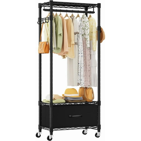 Clothes Rack, Clothing Rack for Hanging Clothes, 3 Tiers Adjustable ...