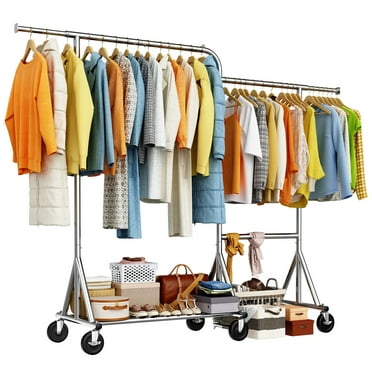 Rolling Garment Rack Heavy Duty Garment Rack Adjustable with Wheels ...