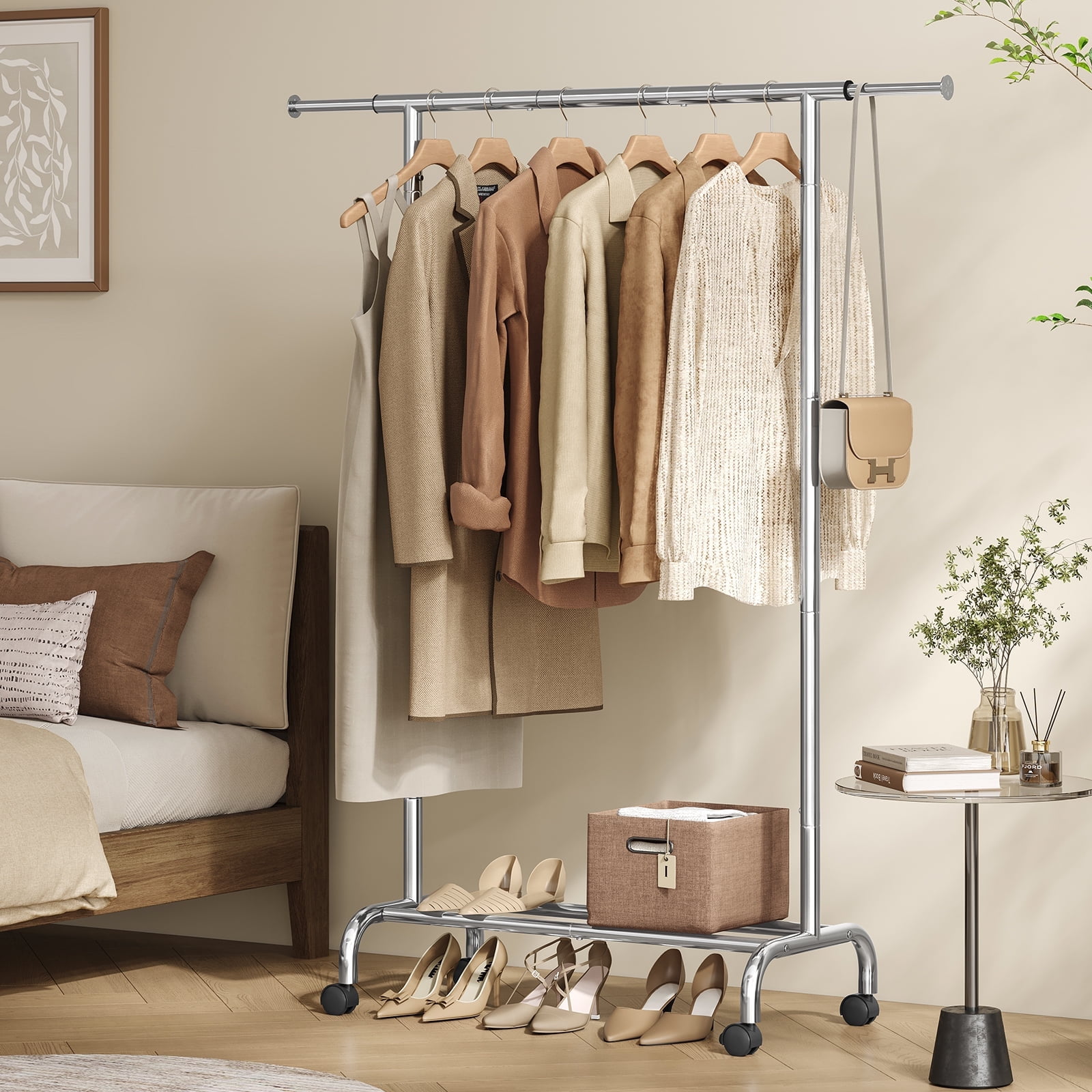 Clothes Rack Clothing Rack for Hanging Clothes with Wheels Garment Rack ...