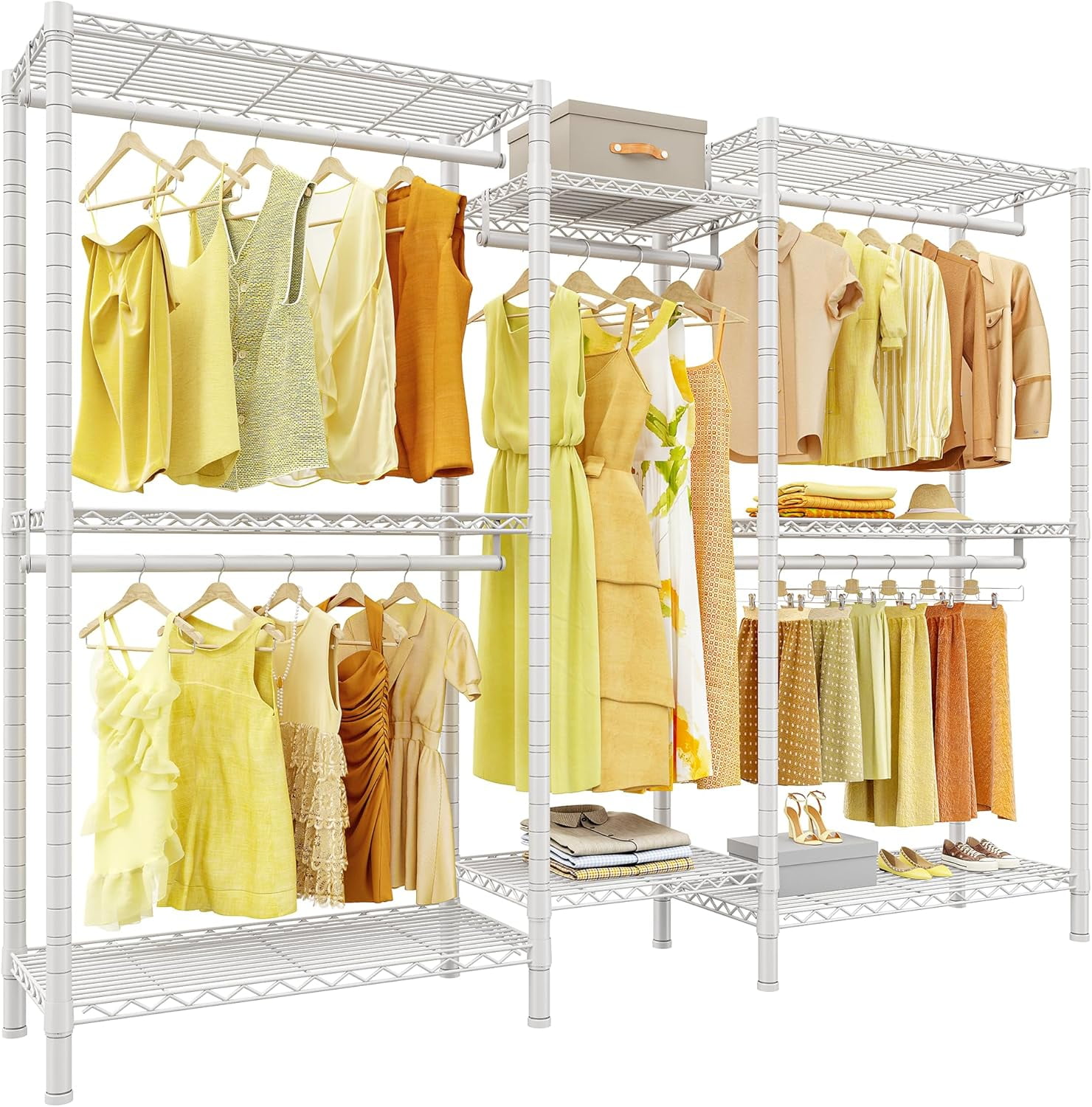 Clothes Rack,Clothing Racks for Hanging Clothes Heavy Duty,Adjustable ...