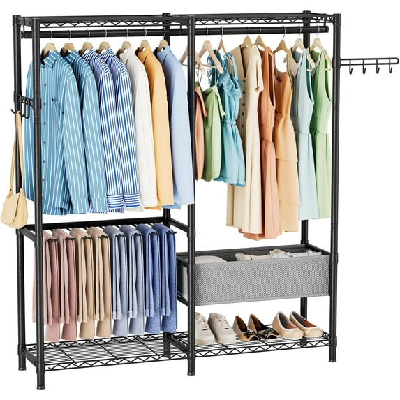 Clothes Rack Coat Rack Closet Organizers and Storage Laundry Room ...