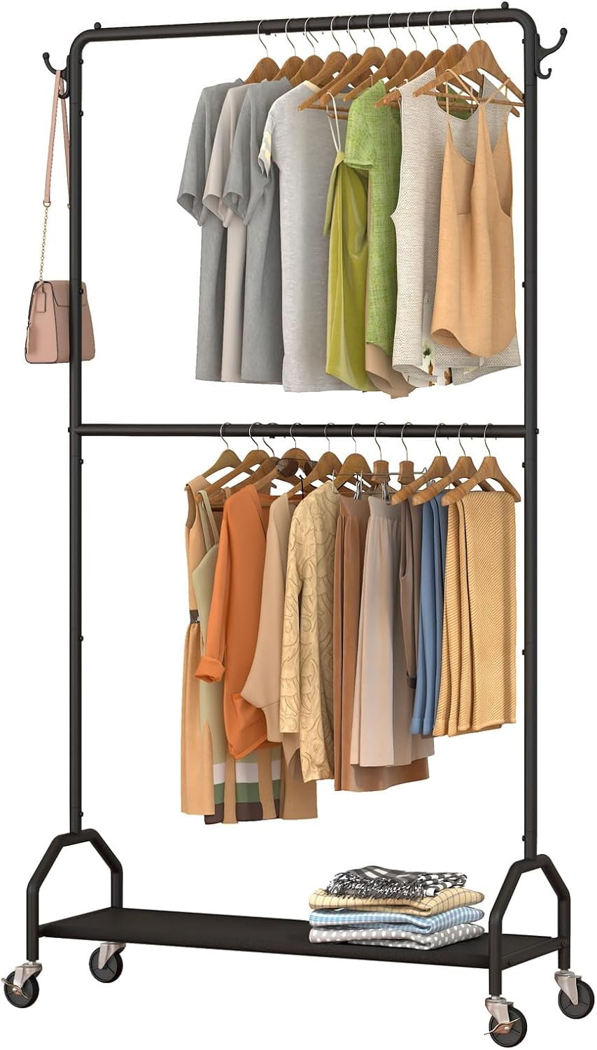 Clothes Rack Double Hanging Clothes Rack Clothing Rack Garment Rack ...