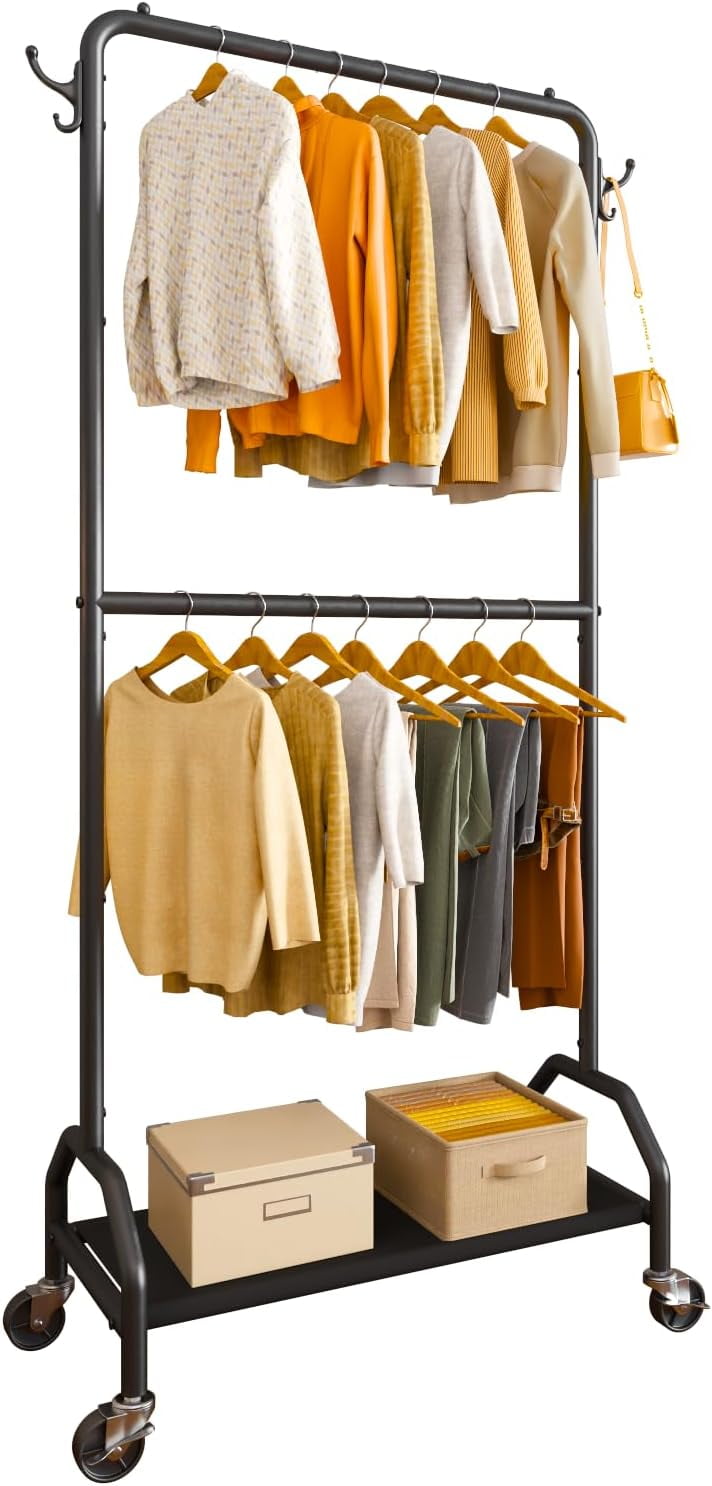 Clothes Rack Double Hanging Clothes Rack Clothing Rack Garment Rack ...