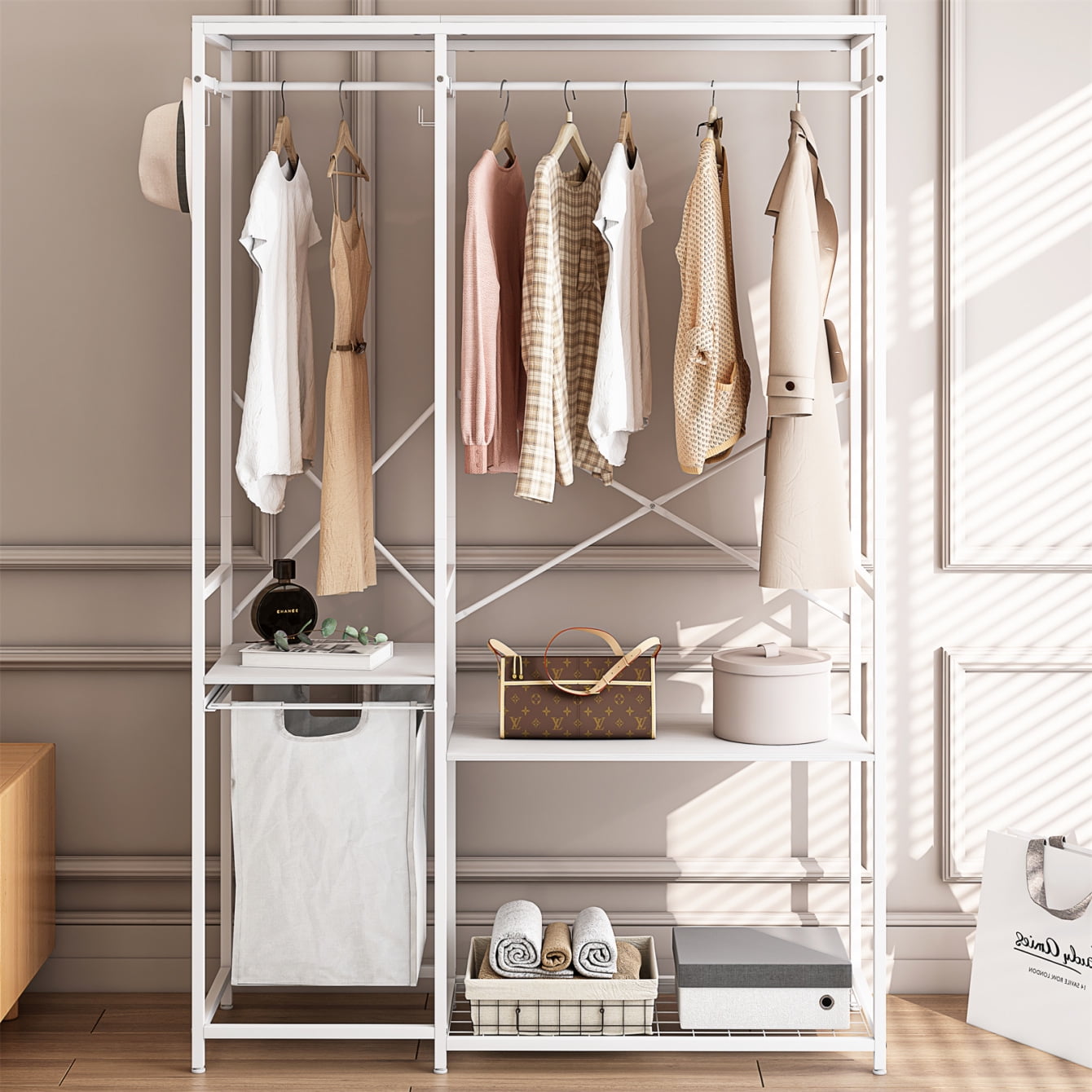 Clothes Rack, Freestanding Clothing Rack, Portable Closet, Wardrobe ...