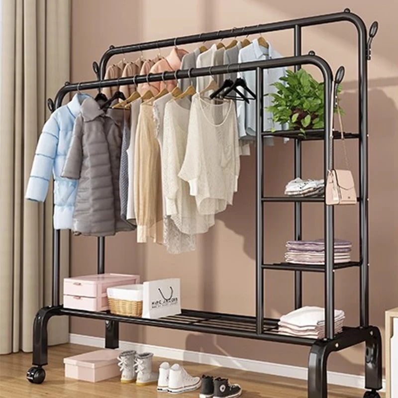 Clothes Rack Garment Rack with Shelves, Portable Clothing Rack with ...