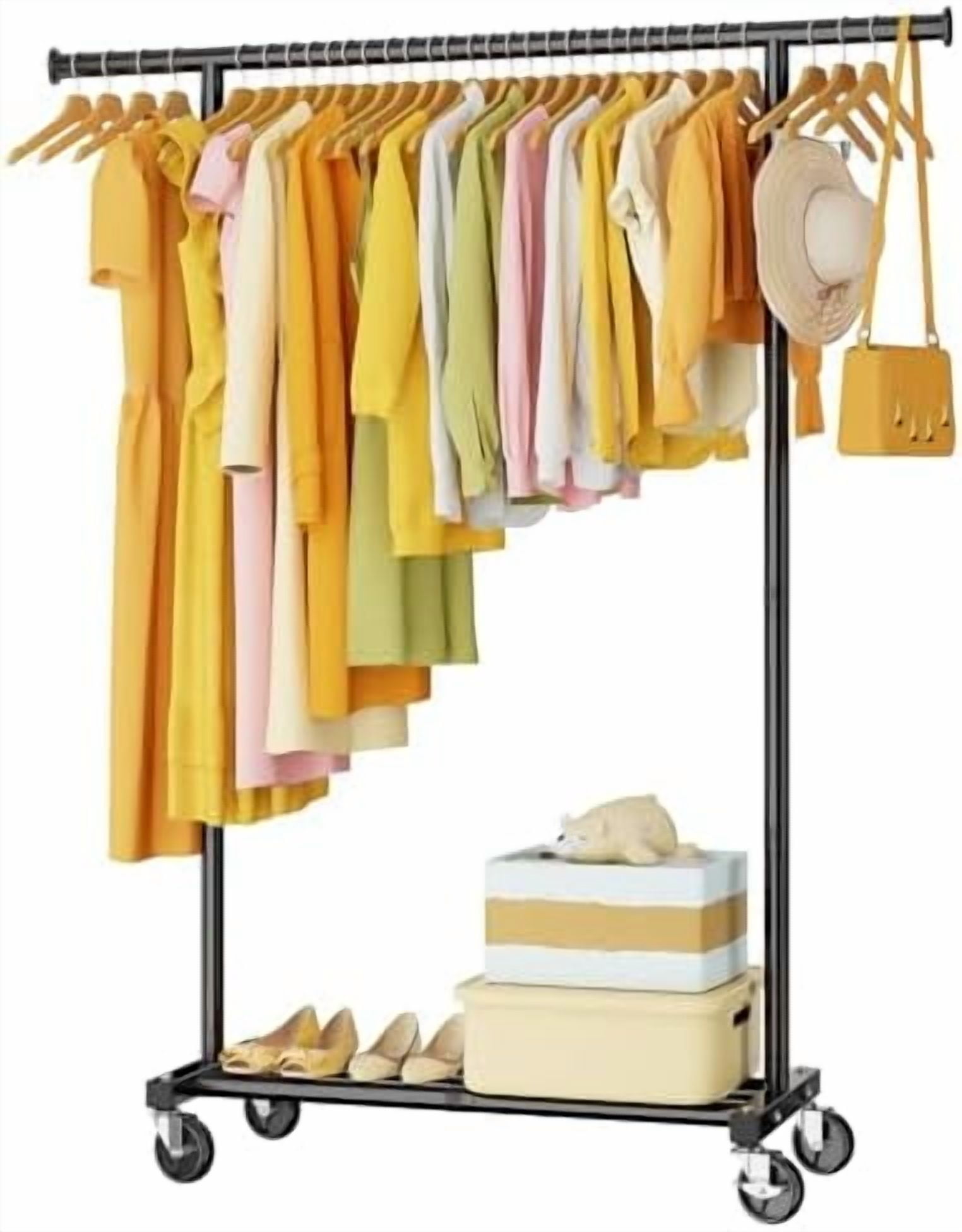 Clothes Rack for Hanging Clothes: Clothing Coat Garment Rolling Racks ...