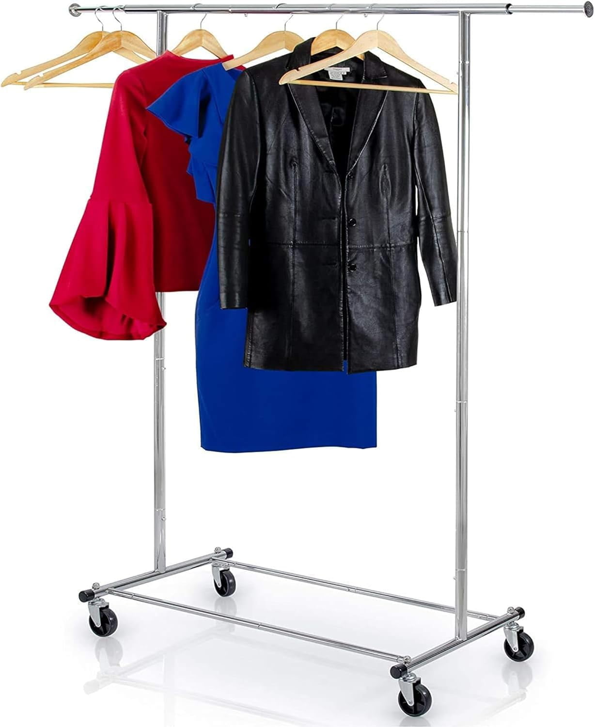 Clothes Rack Hanging Clothes - Heavy Duty Commercial Grade Chrome ...