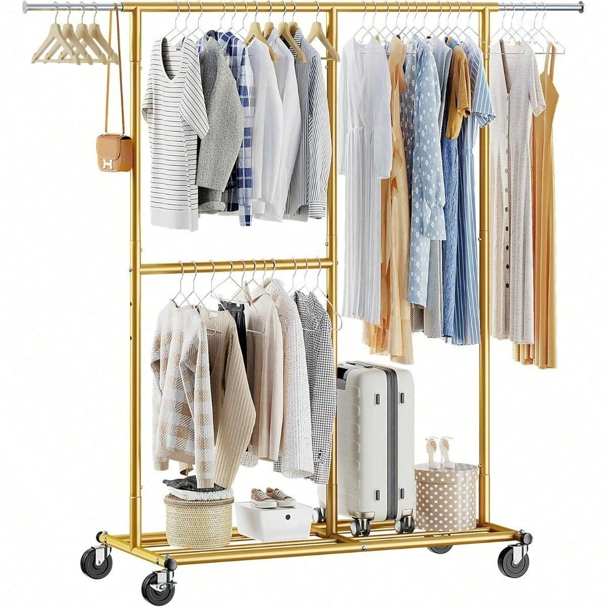 Clothes Rack Heavy Duty 405LBS Clothing Racks for Hanging Clothes 200 ...