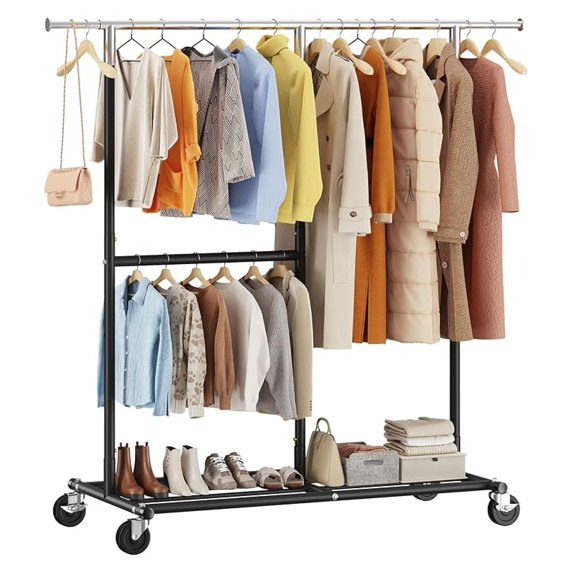 Clothes Rack Heavy Duty 450LBS, Clothing Racks for Hanging Clothes 200 ...